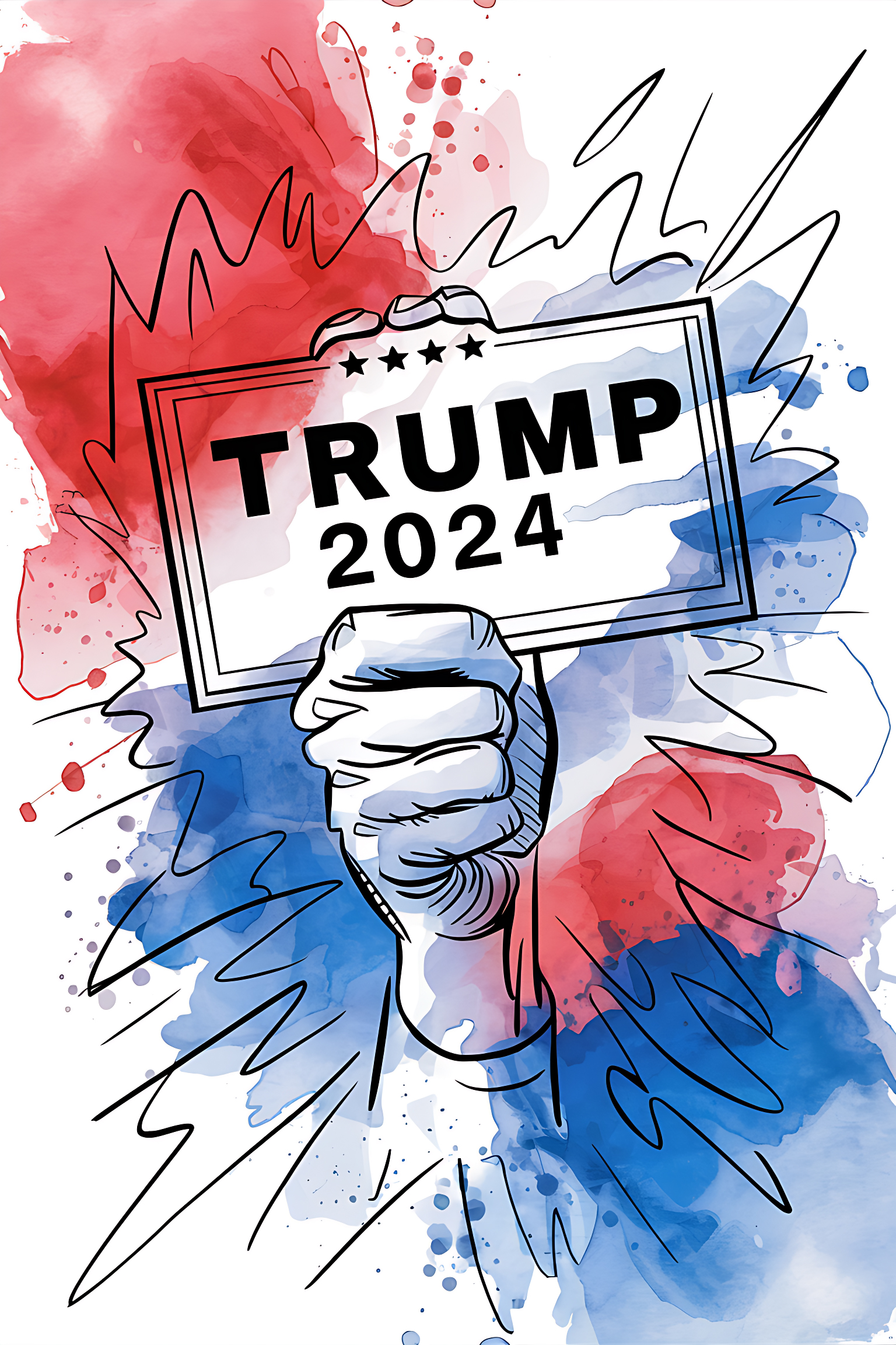 Free Download A Striking Line Art Illustration with Delicate Watercolor ...