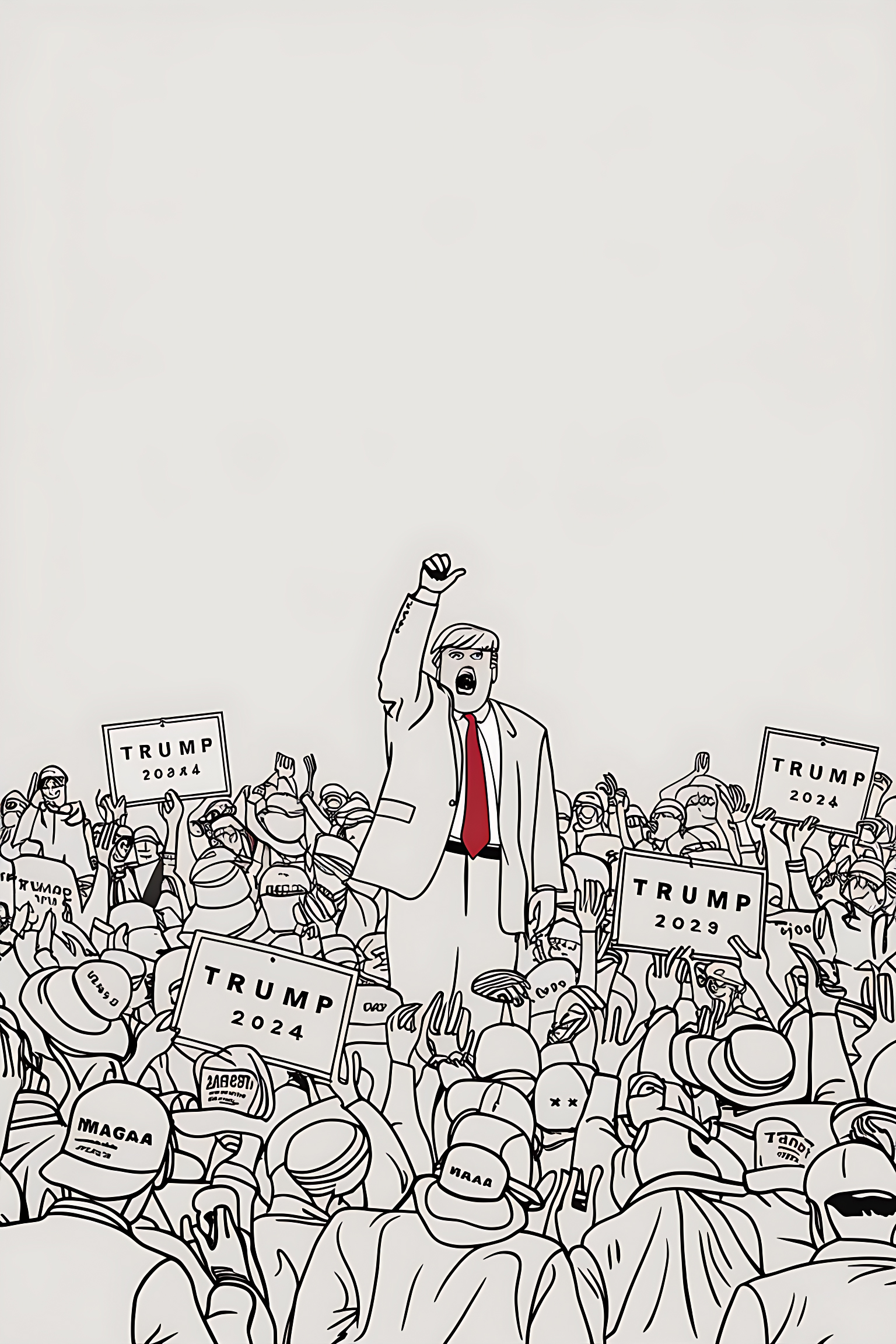 Free Download A Striking Minimalist Line Art Illustration of A Trump ...