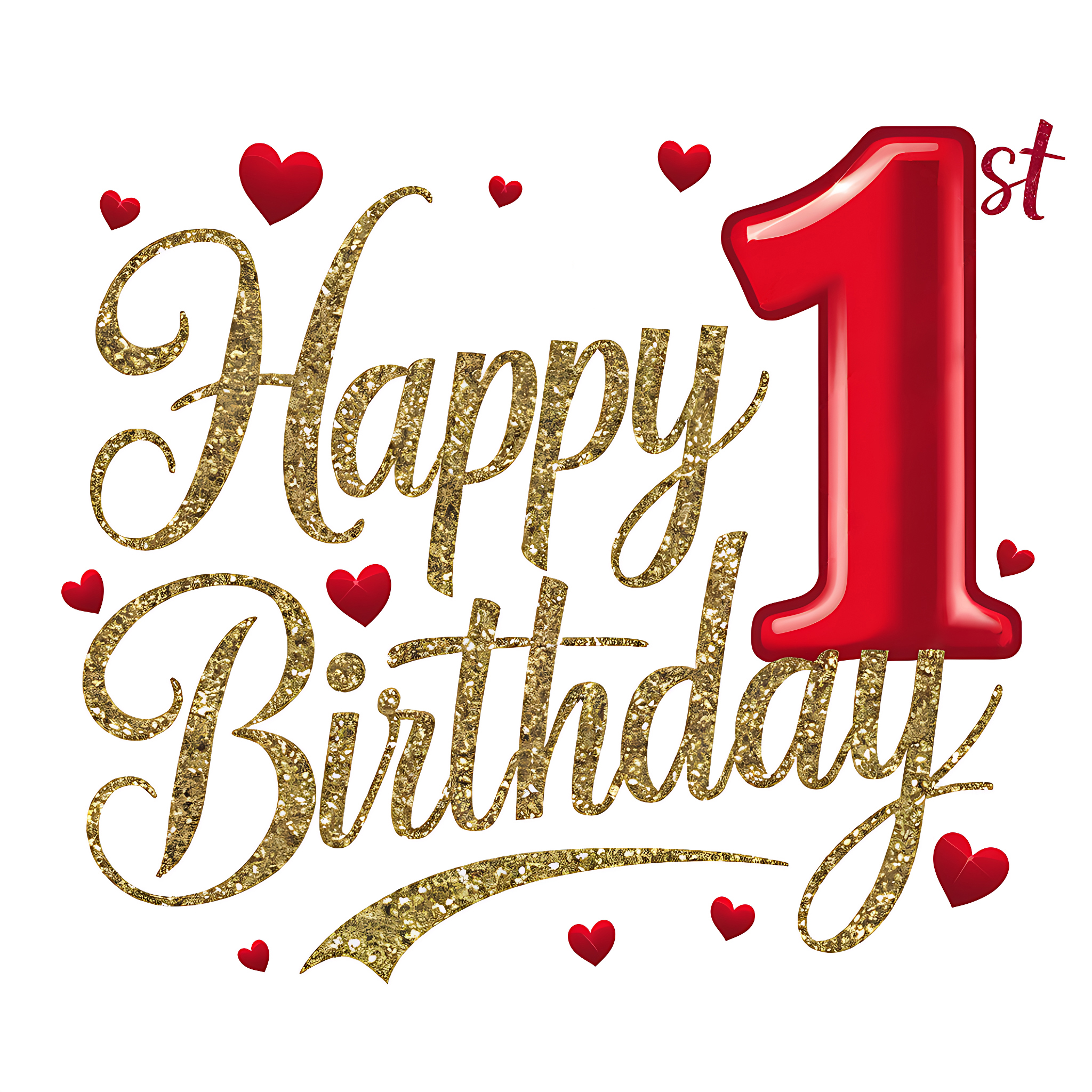 Happy First Birthday Pink Background