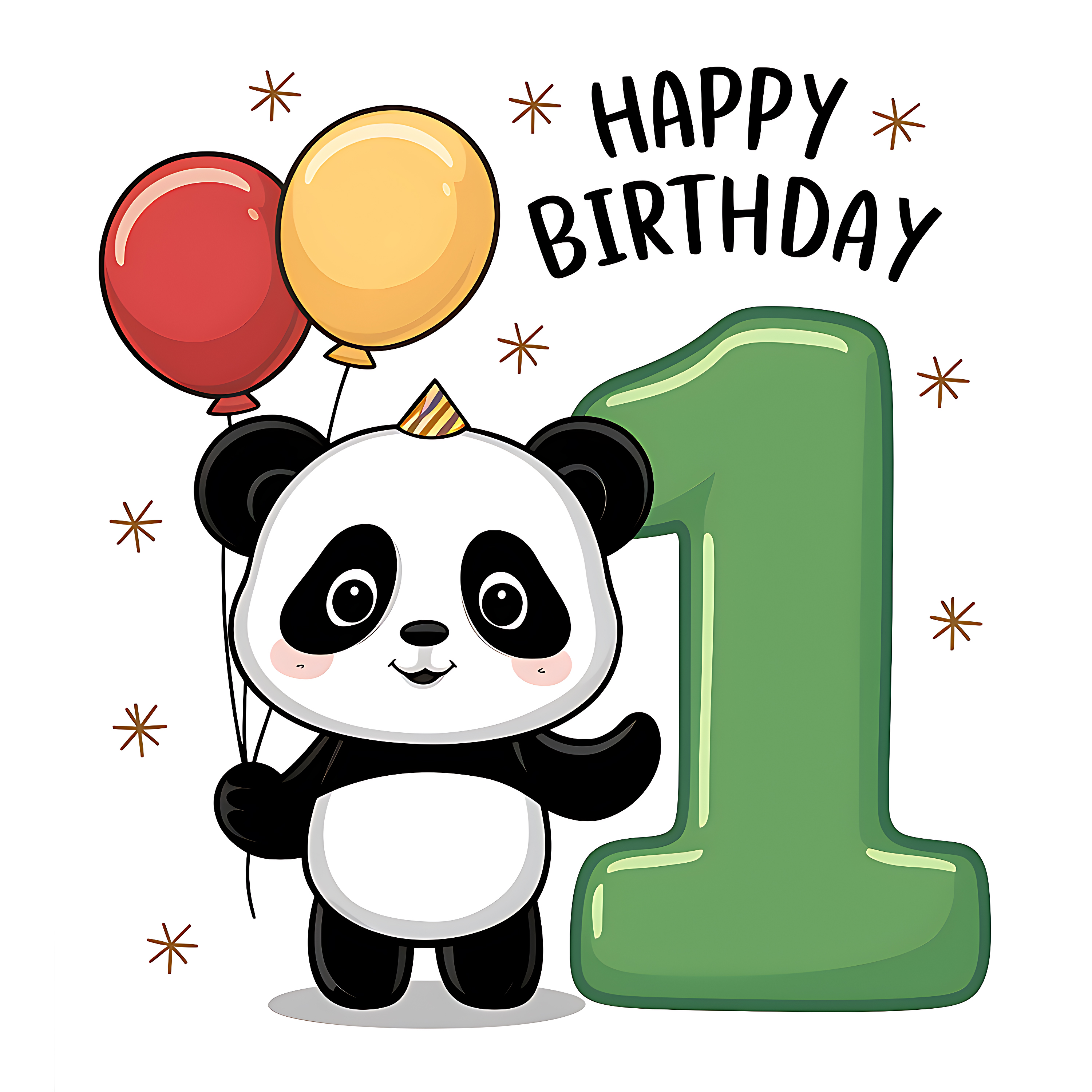 Free Happy First Birthday Panda