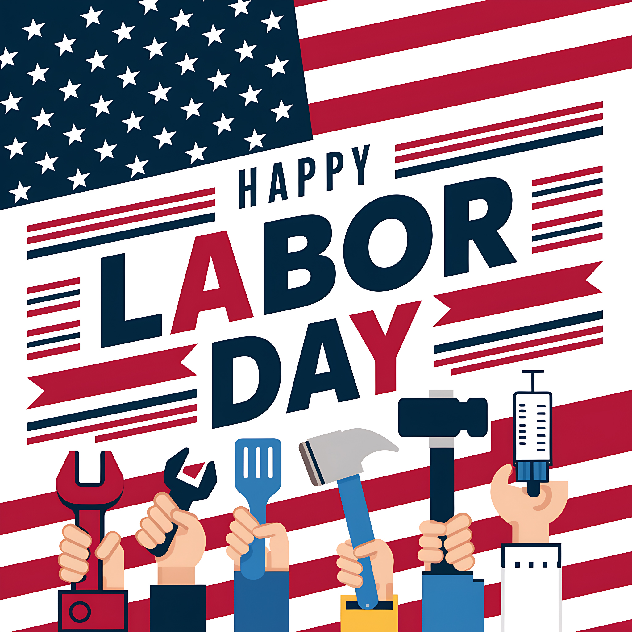 40 Free Happy Labor Day Designs: Cards, Banners & Backgrounds