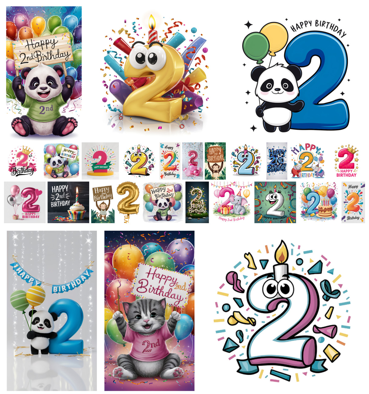 27 Delightful Happy 2nd Birthday Designs: Free Images With Balloons ...