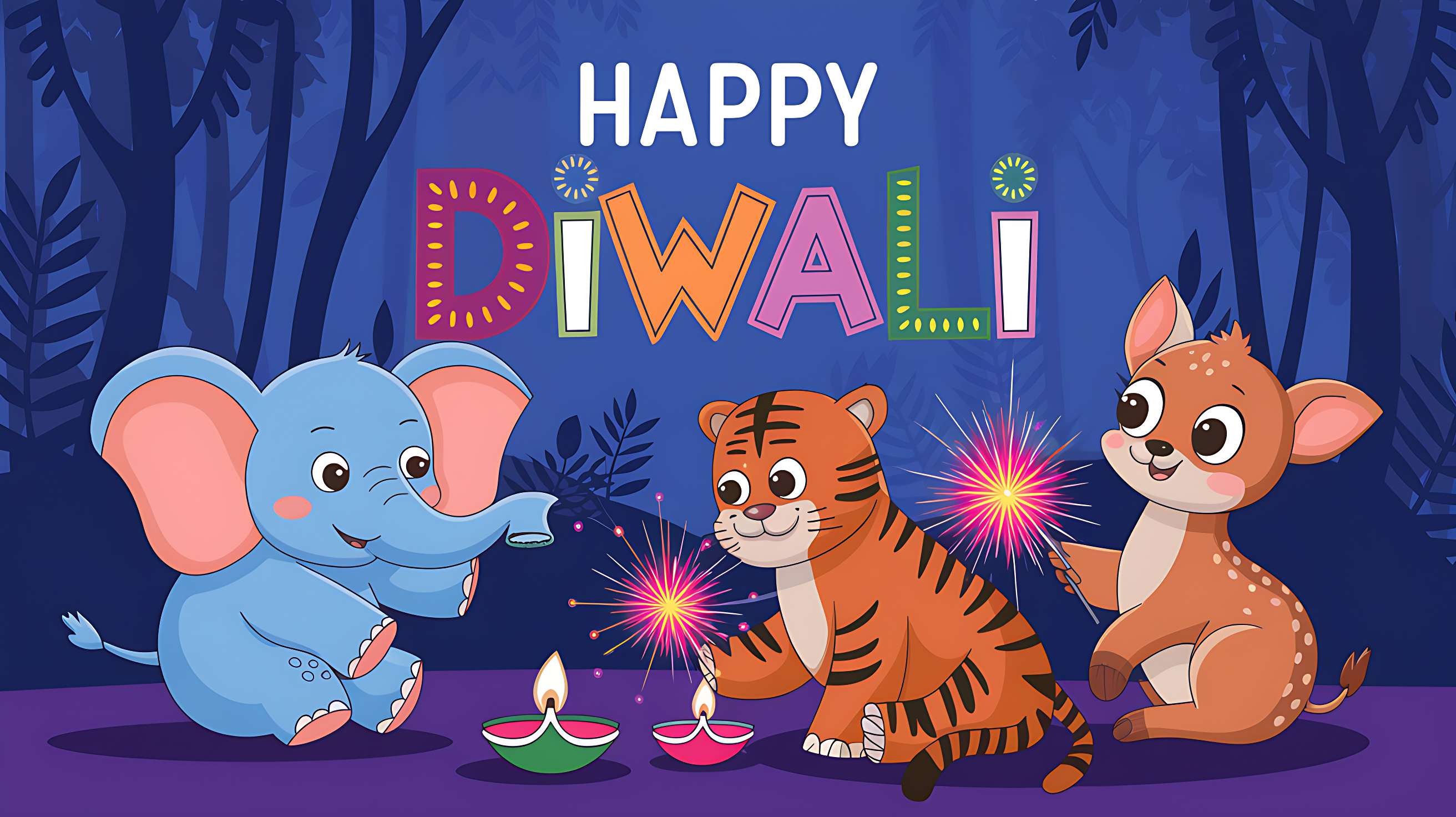 20 Free Diwali Greeting Card Designs Featuring Diyas, Fireworks, and ...