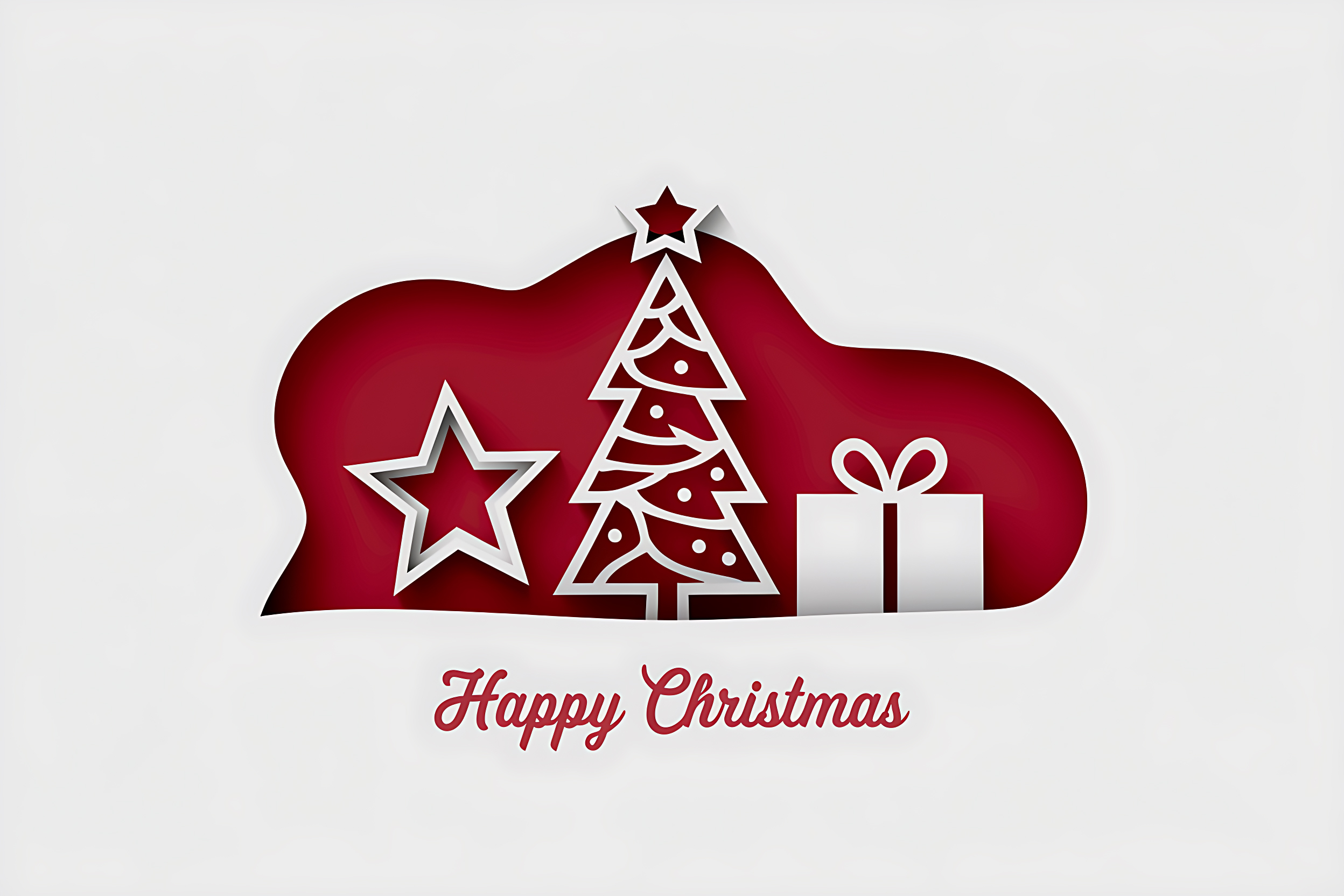 Free Paper Cutout Christmas Scene