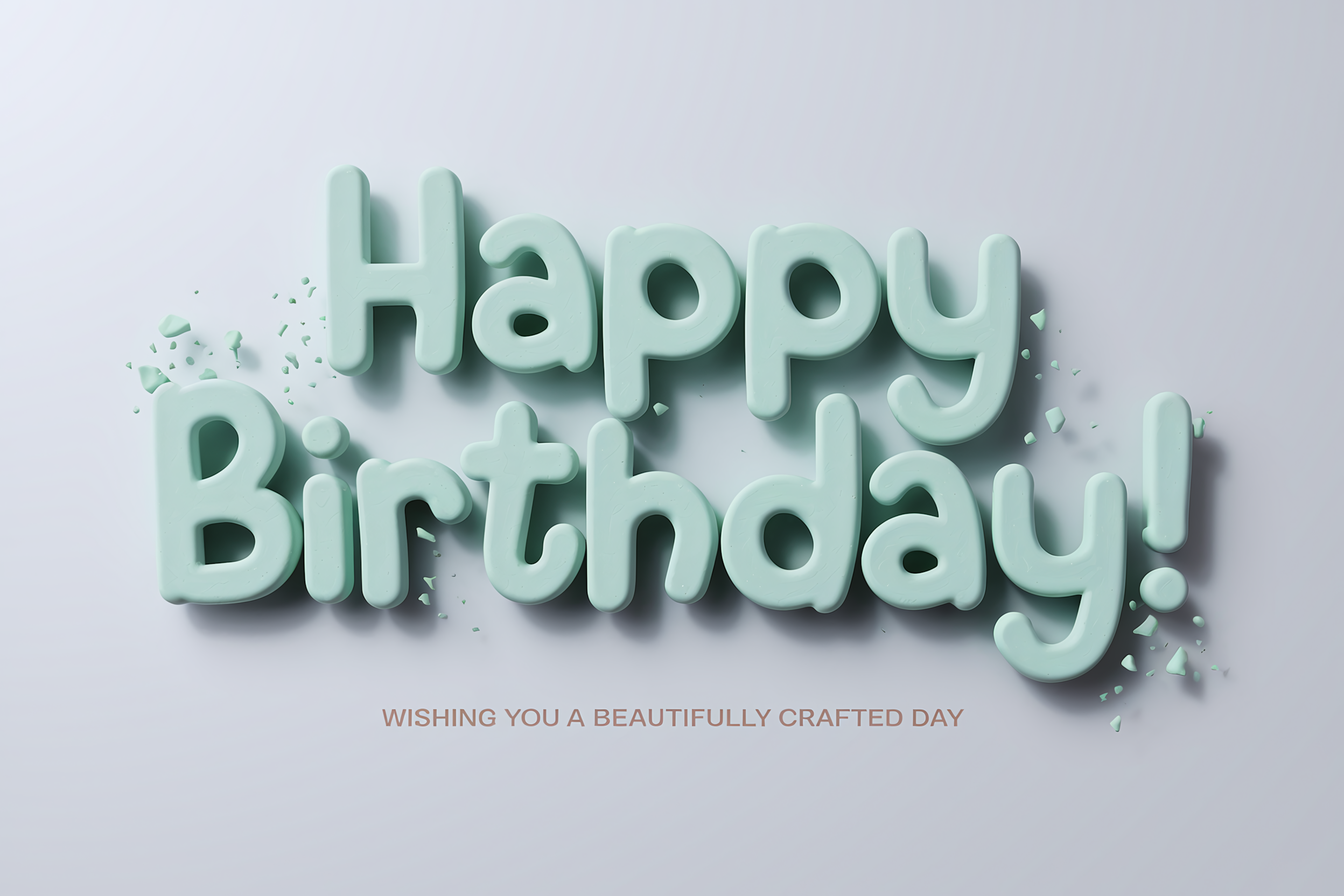 Free 3D Clay Text Happy Birthday