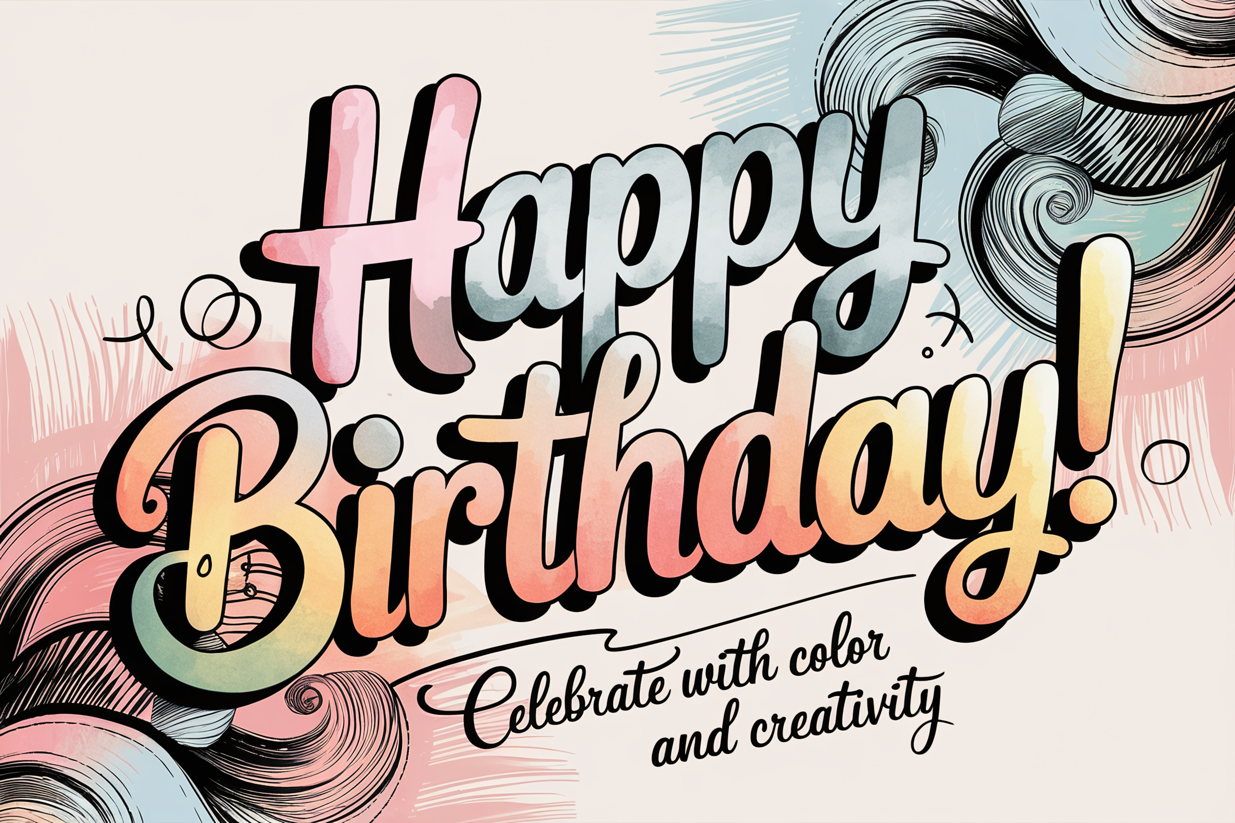 Free Download Happy Birthday Floral Greeting Card