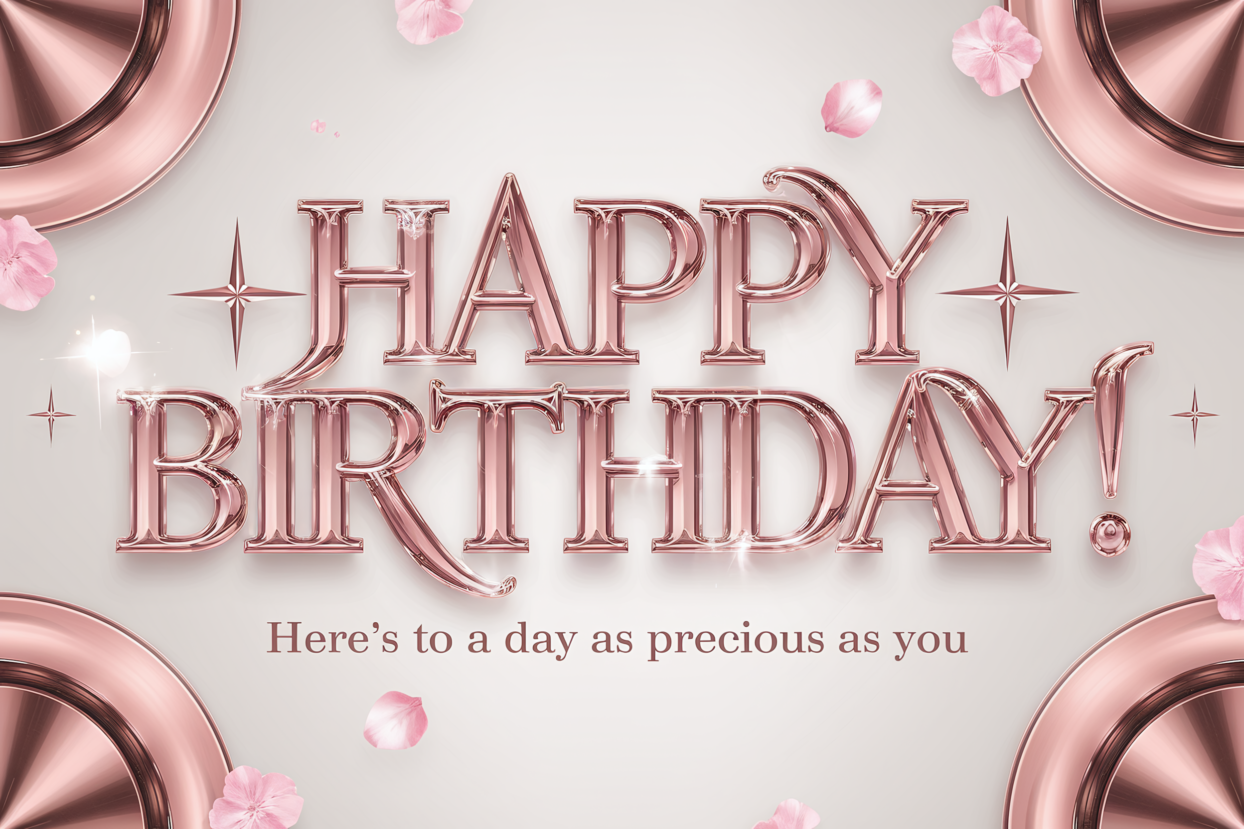 Free Download Rose Gold Happy Birthday