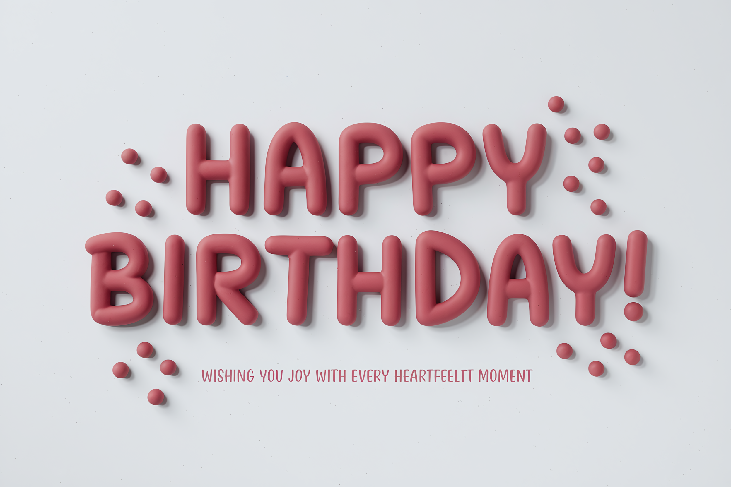 Free 3D Pink Happy Birthday Letters