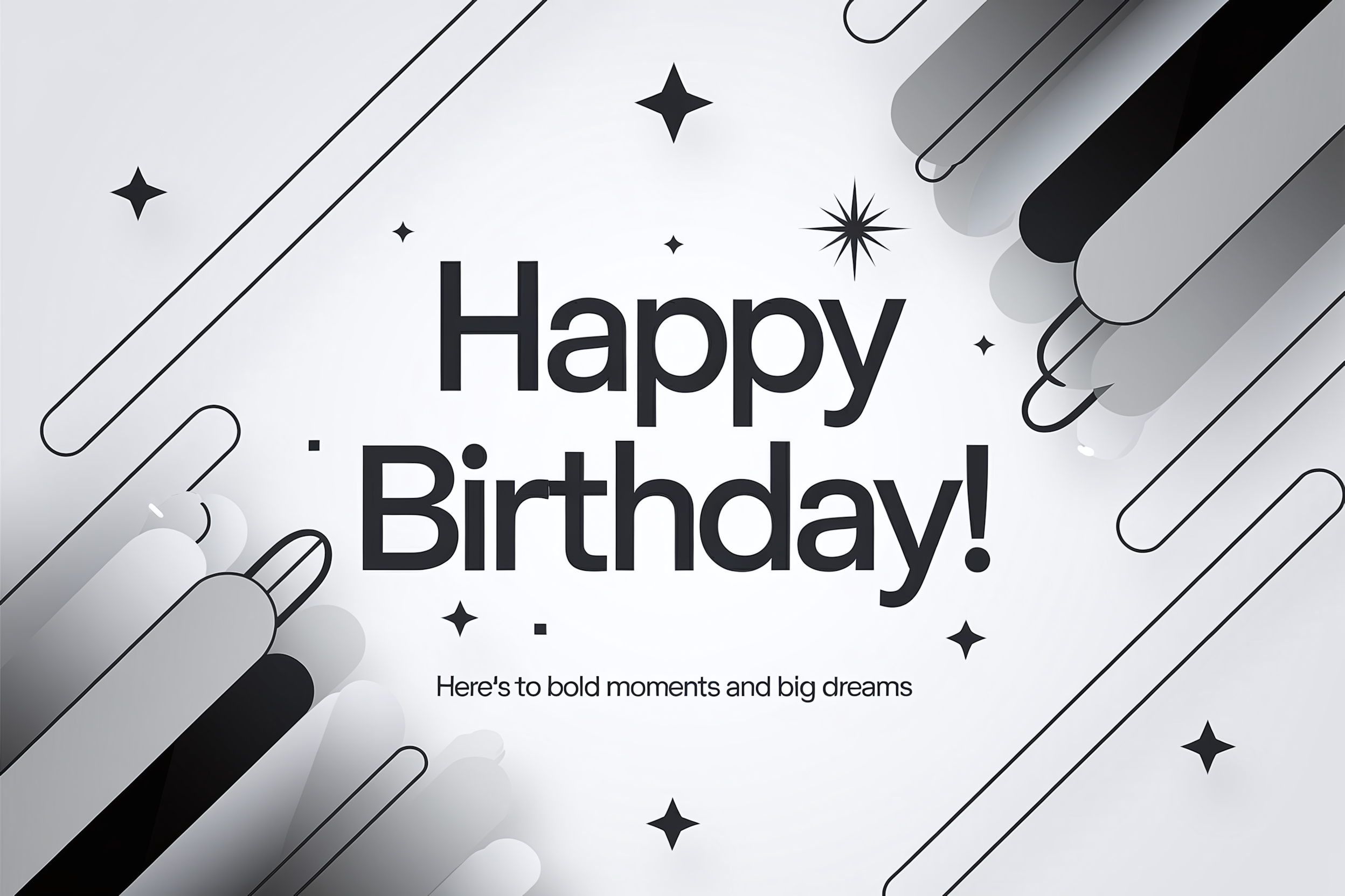 Free Download Minimalist Happy Birthday Card with Geometric Shapes