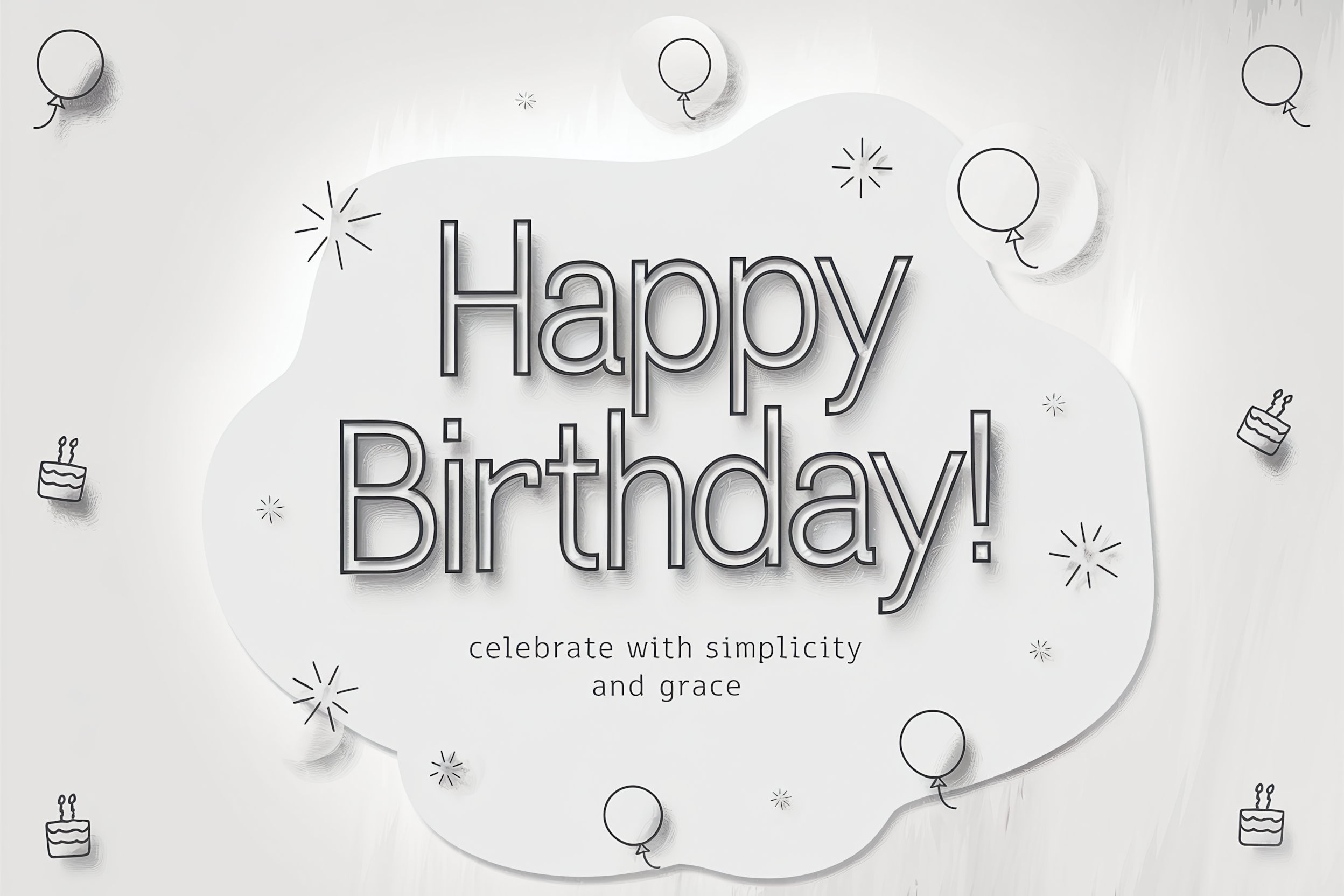 Free Download Minimalist Happy Birthday Card