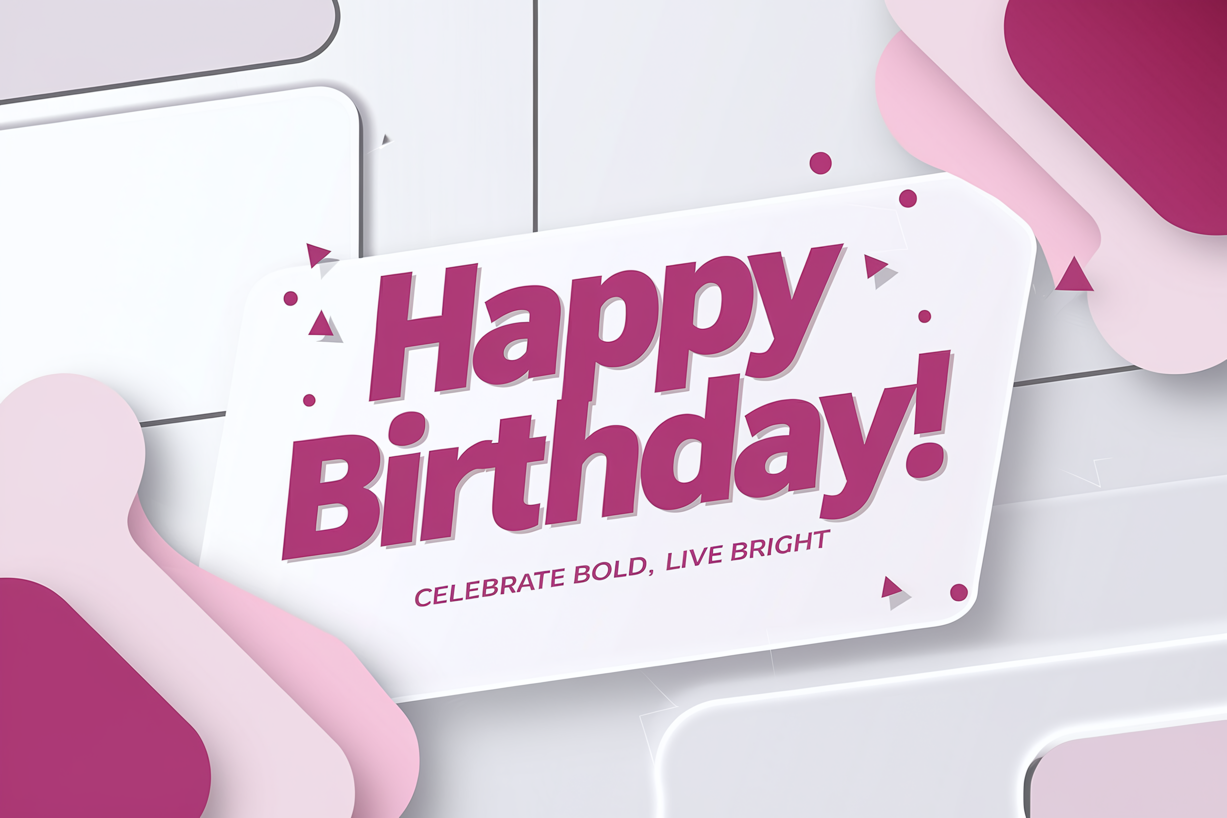 Free Download Modern Minimalist Happy Birthday Greeting Card Vector