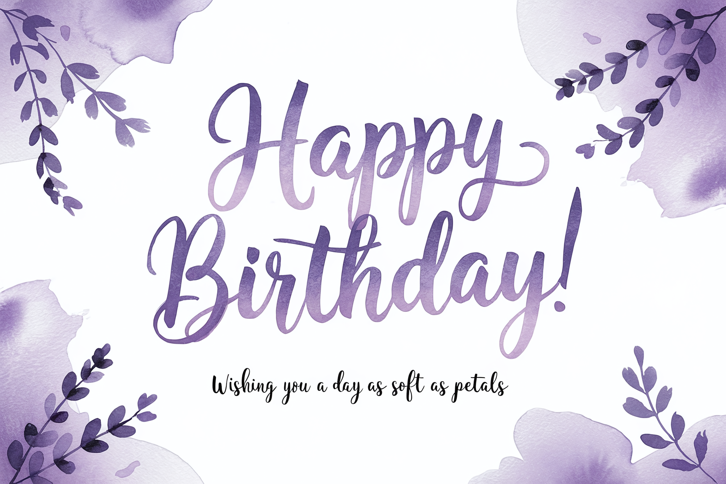 Free Download Happy Birthday Card with Watercolor Sky