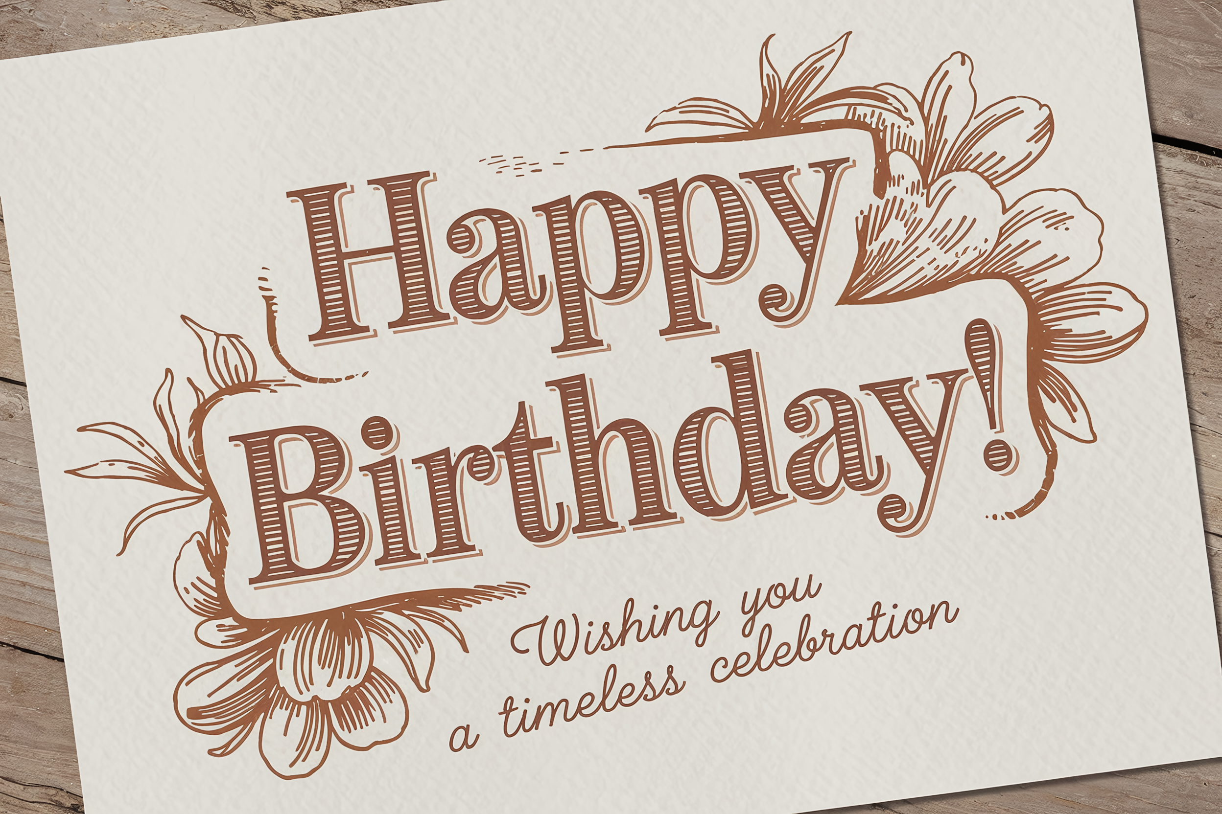 Happy Birthday Calligraphy Card