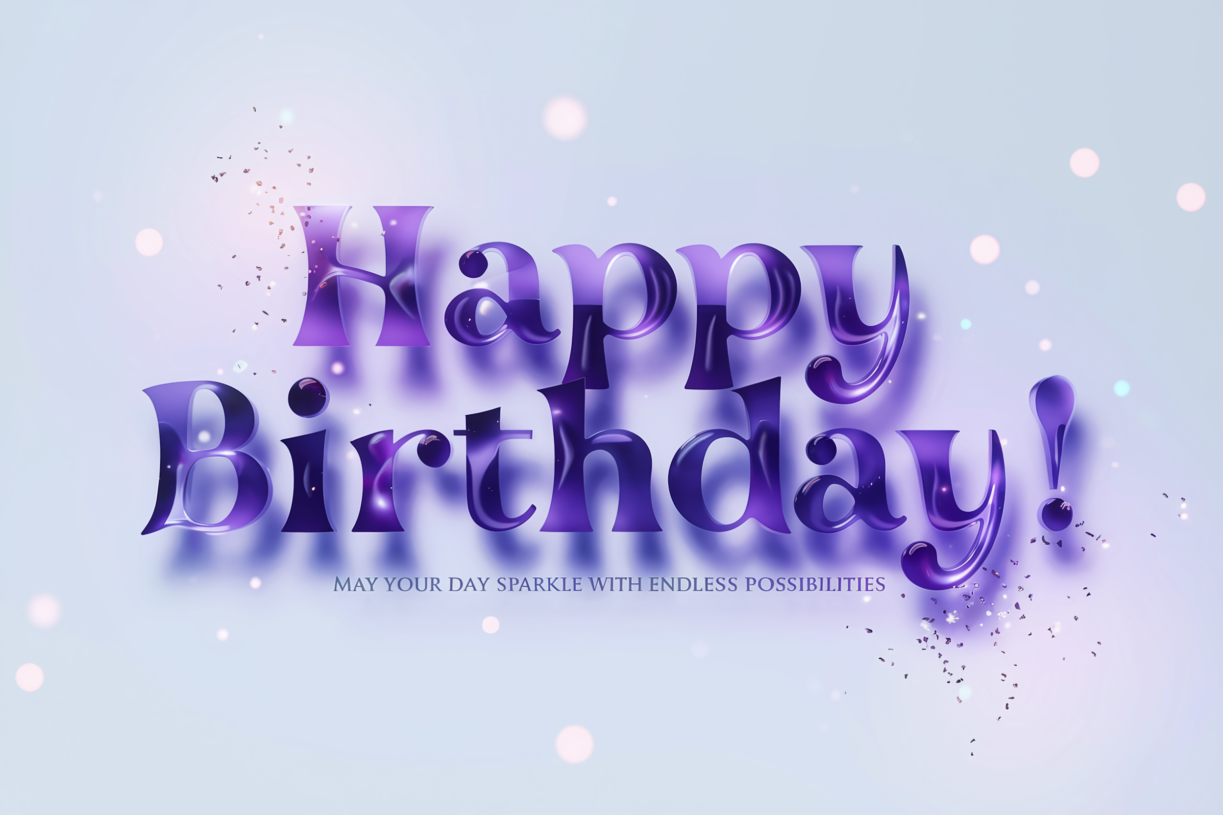 Free Download Happy Birthday 3D Render with Purple Text