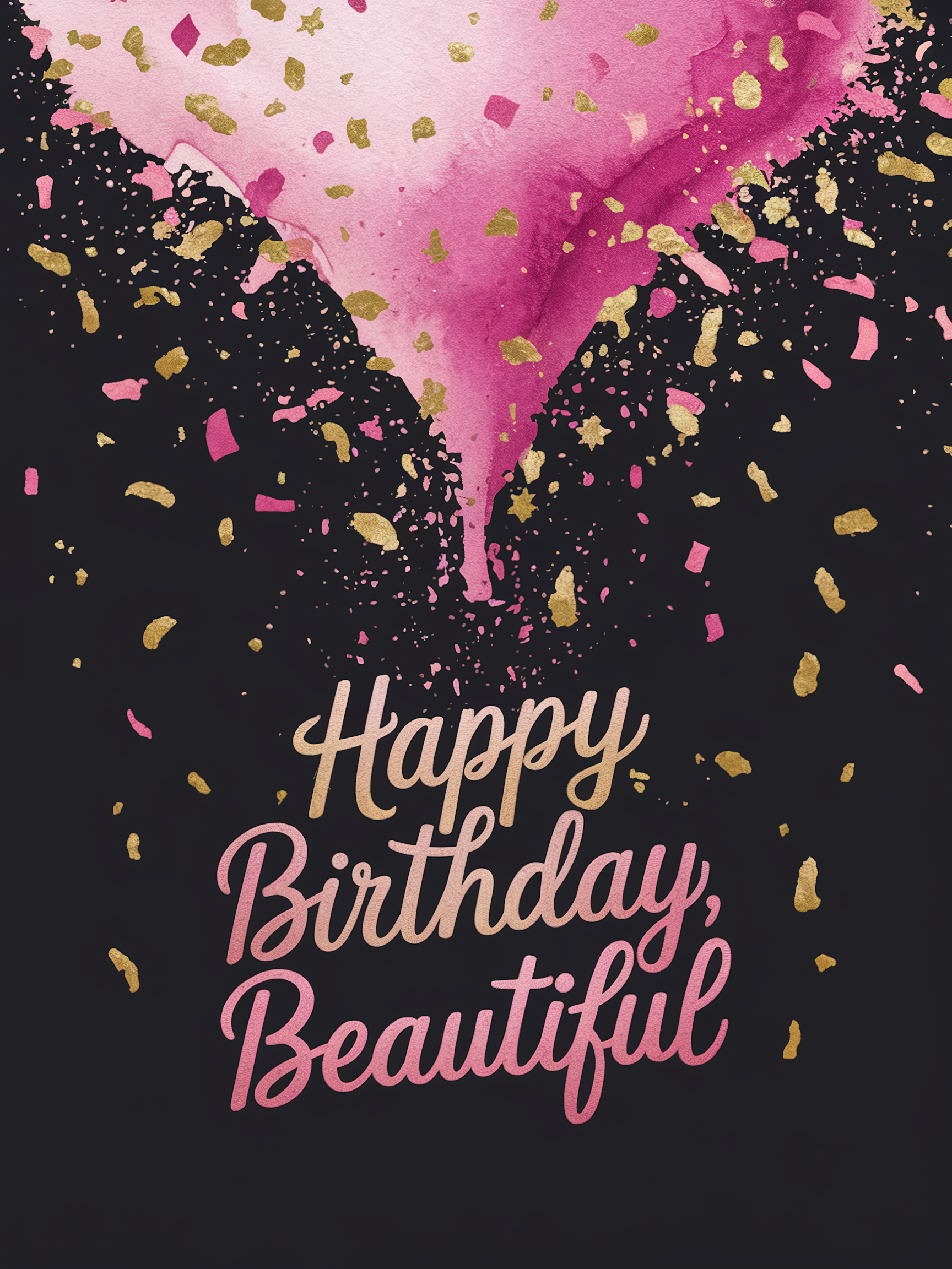 Free Download Pink Confetti Birthday Greeting