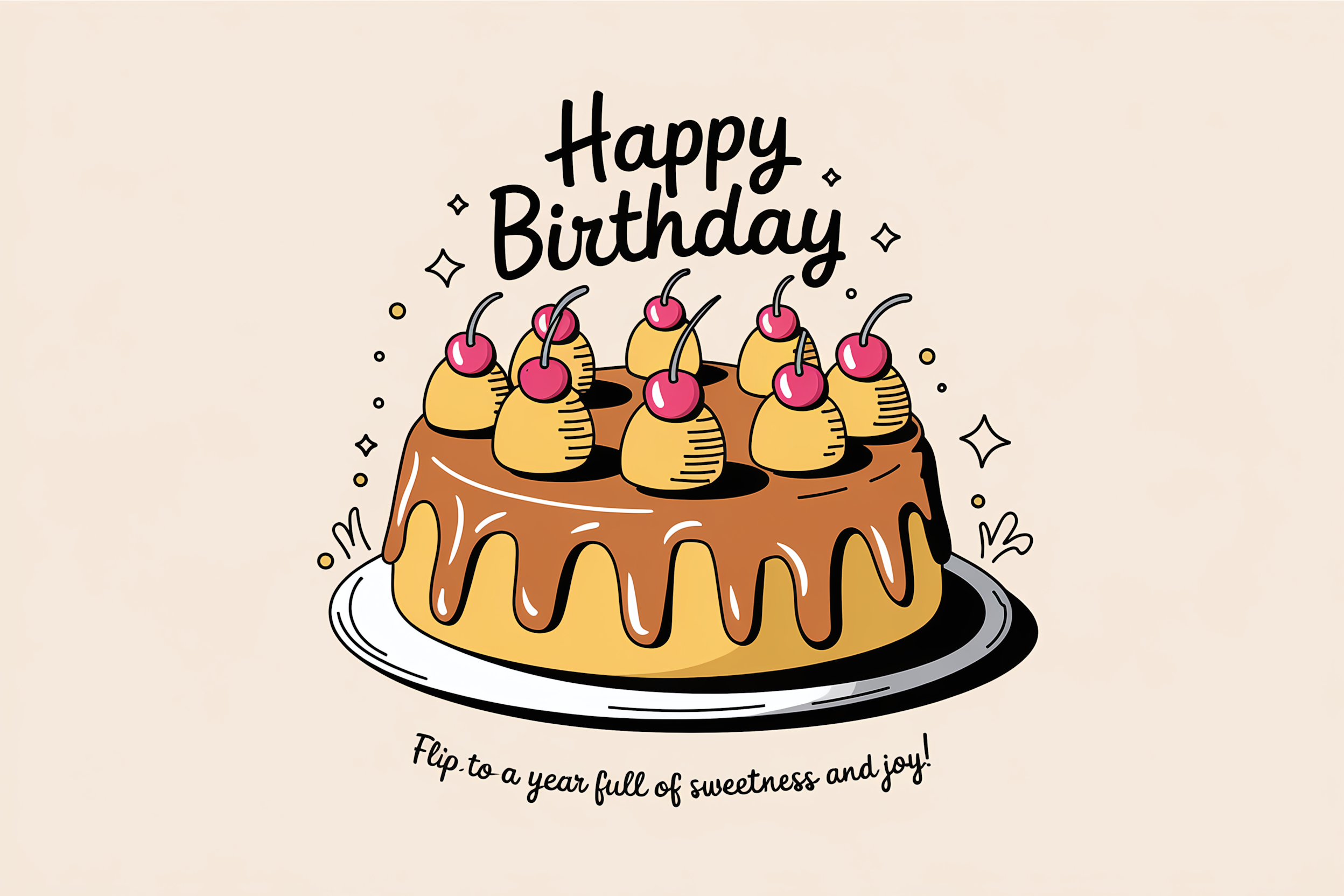 Free Download Happy Birthday Cake Illustration