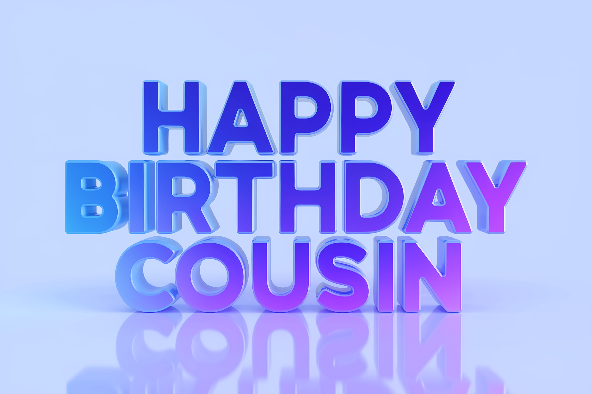 Free Download 3D Rendered Happy Birthday Cousin Text