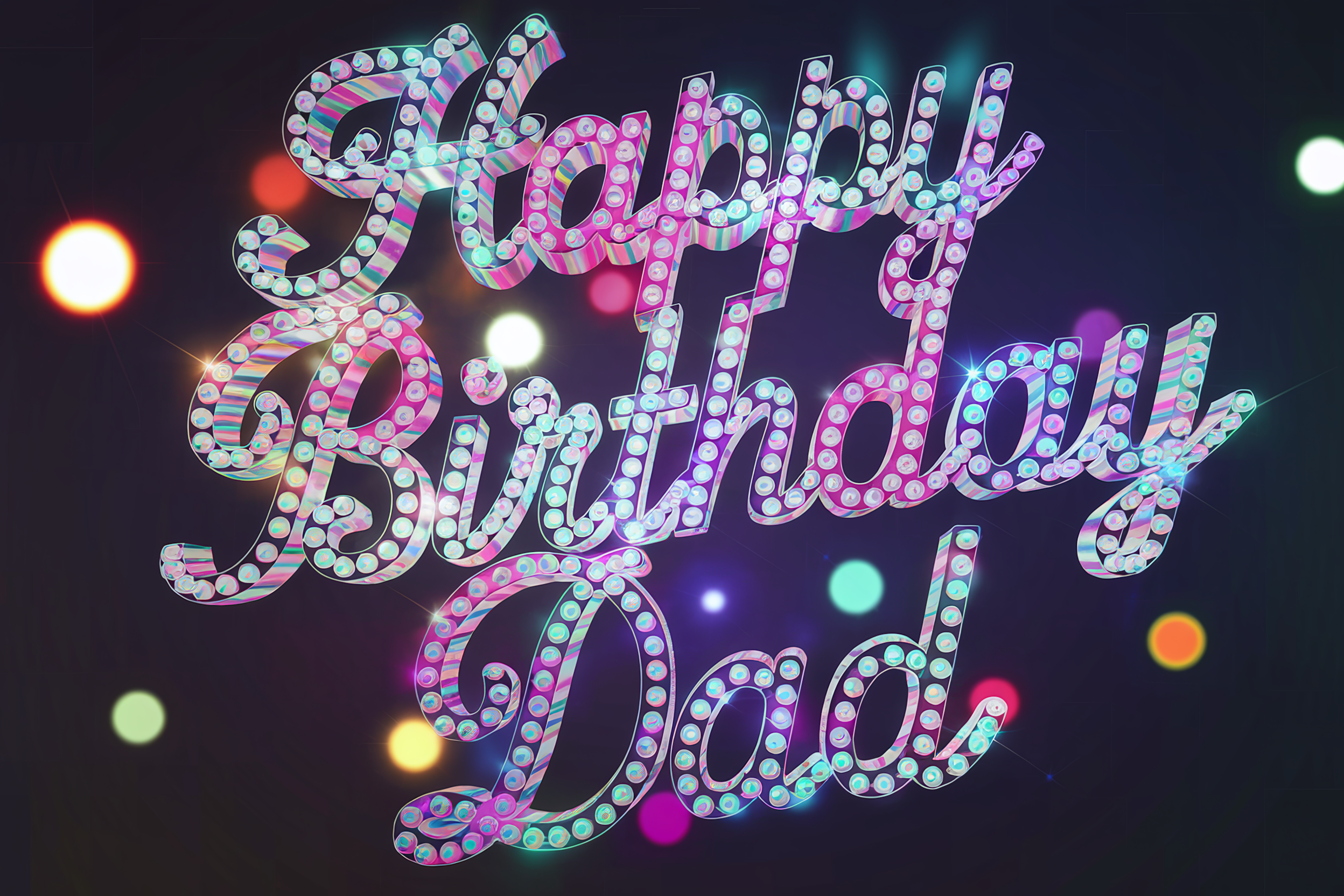 Free Happy Birthday Dad Text Sign