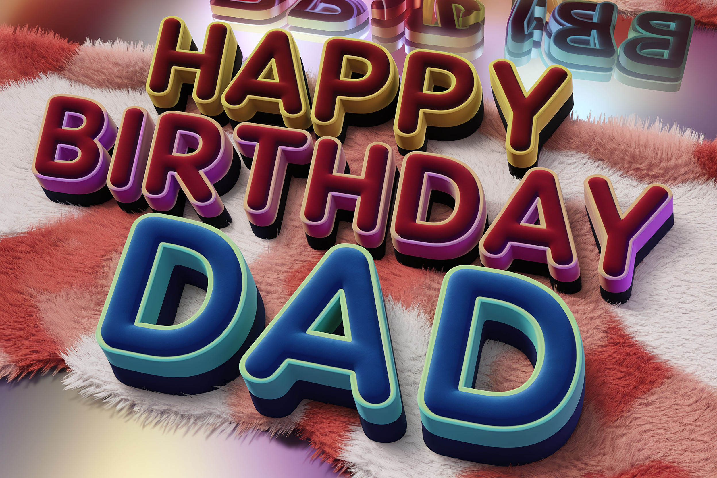 Free Download Happy Birthday Dad on Furry Background