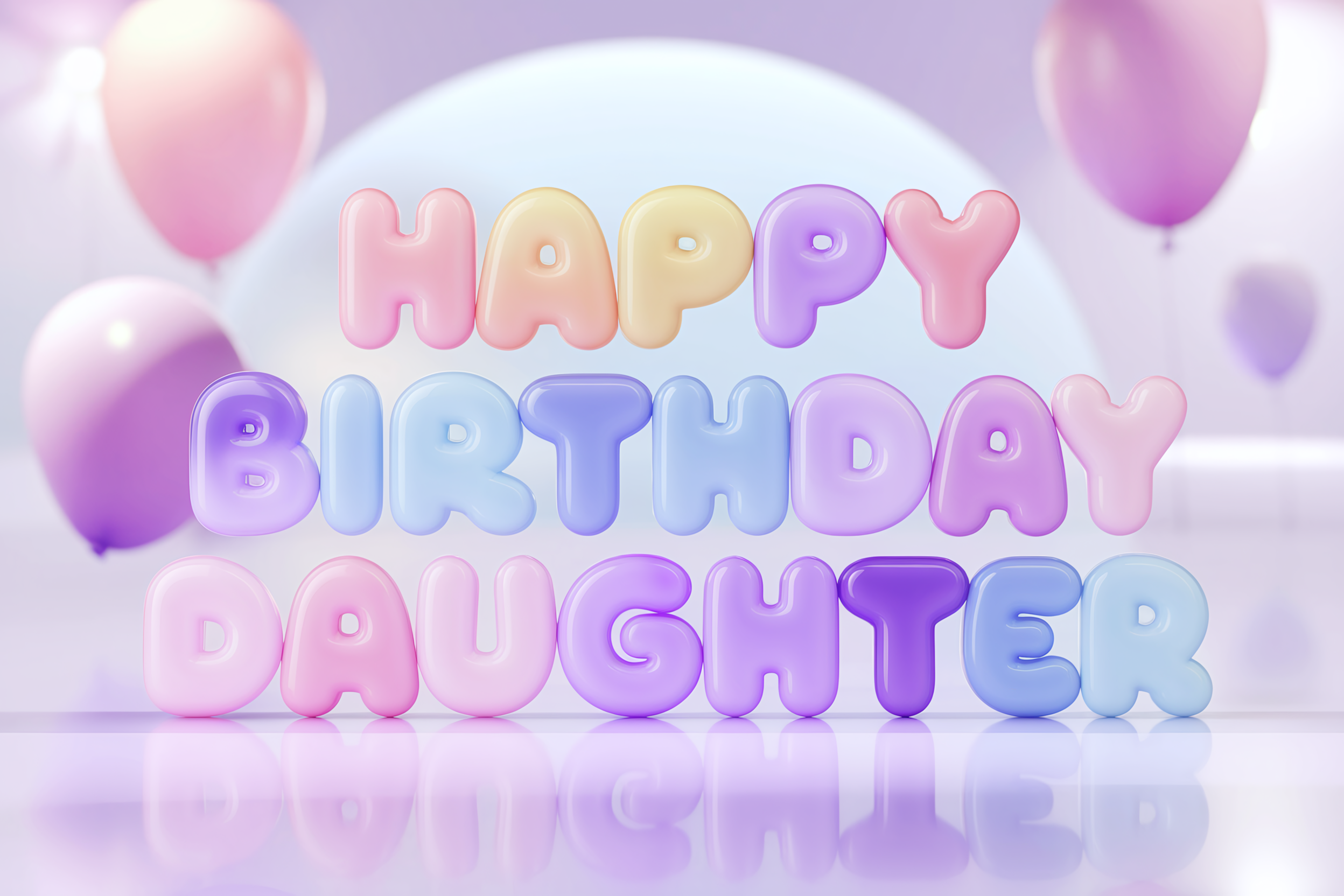 Happy Birthday Daughter 3D Render