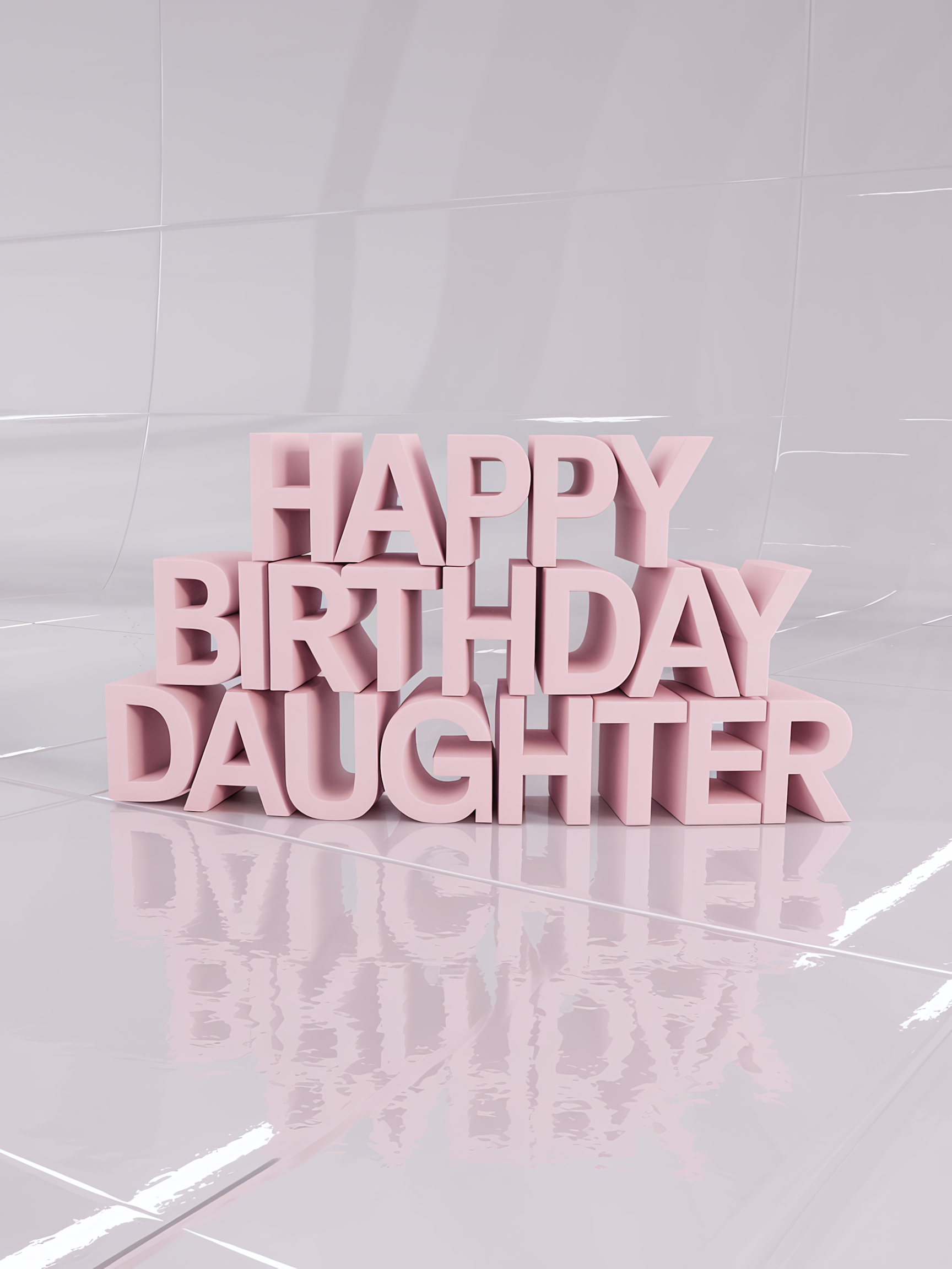 Free Happy Birthday Daughter 3D Render