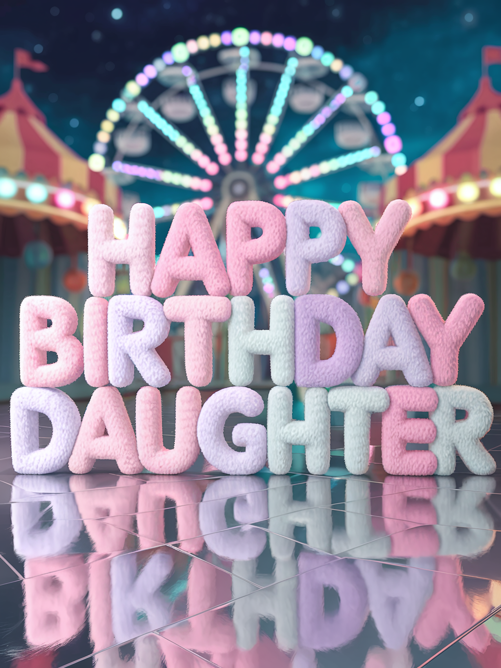 Free Download Happy Birthday Daughter 3D Render