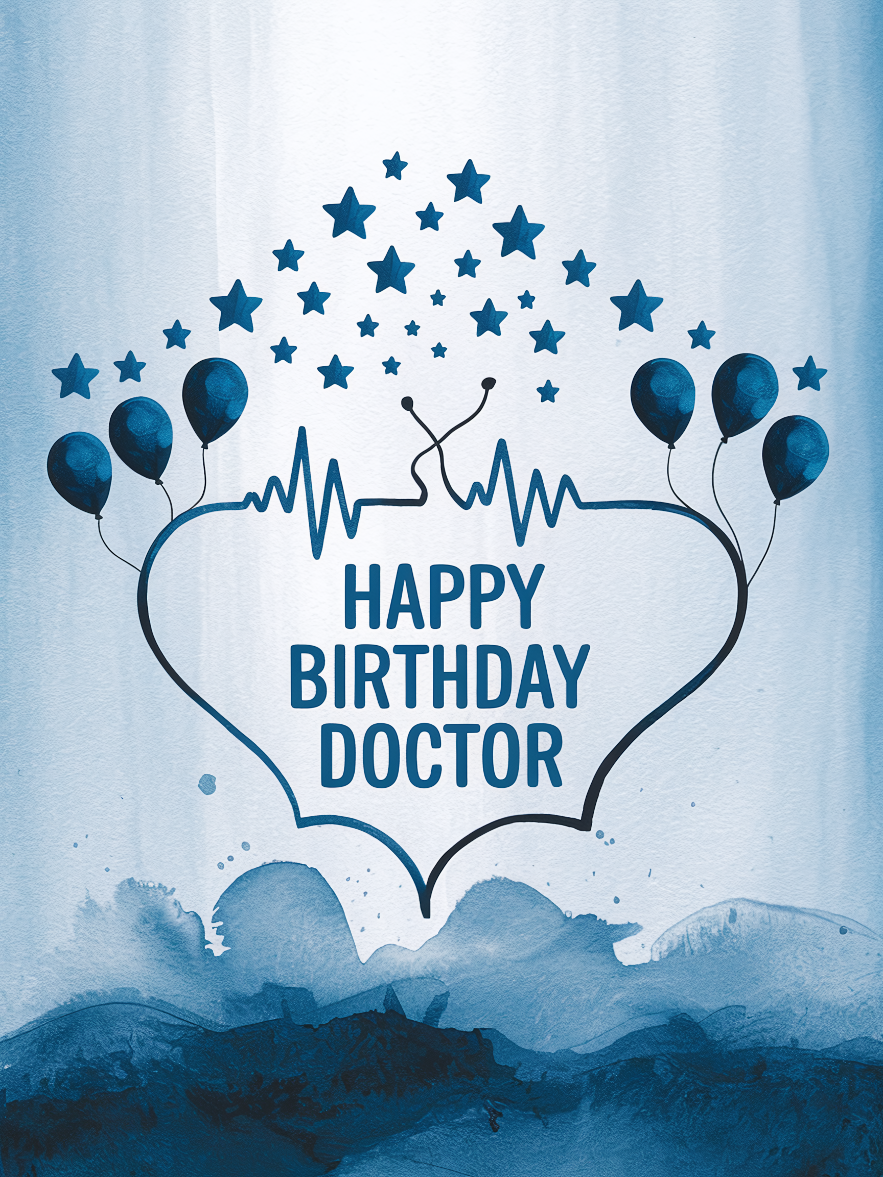 Free Download Watercolor Happy Birthday Doctor Illustration