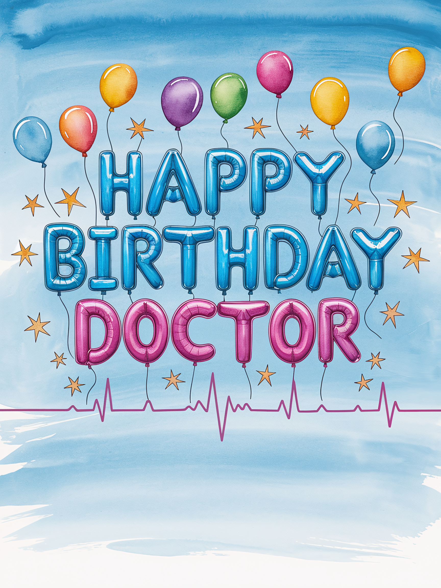 Free Download Happy Birthday Doctor Watercolor Illustration