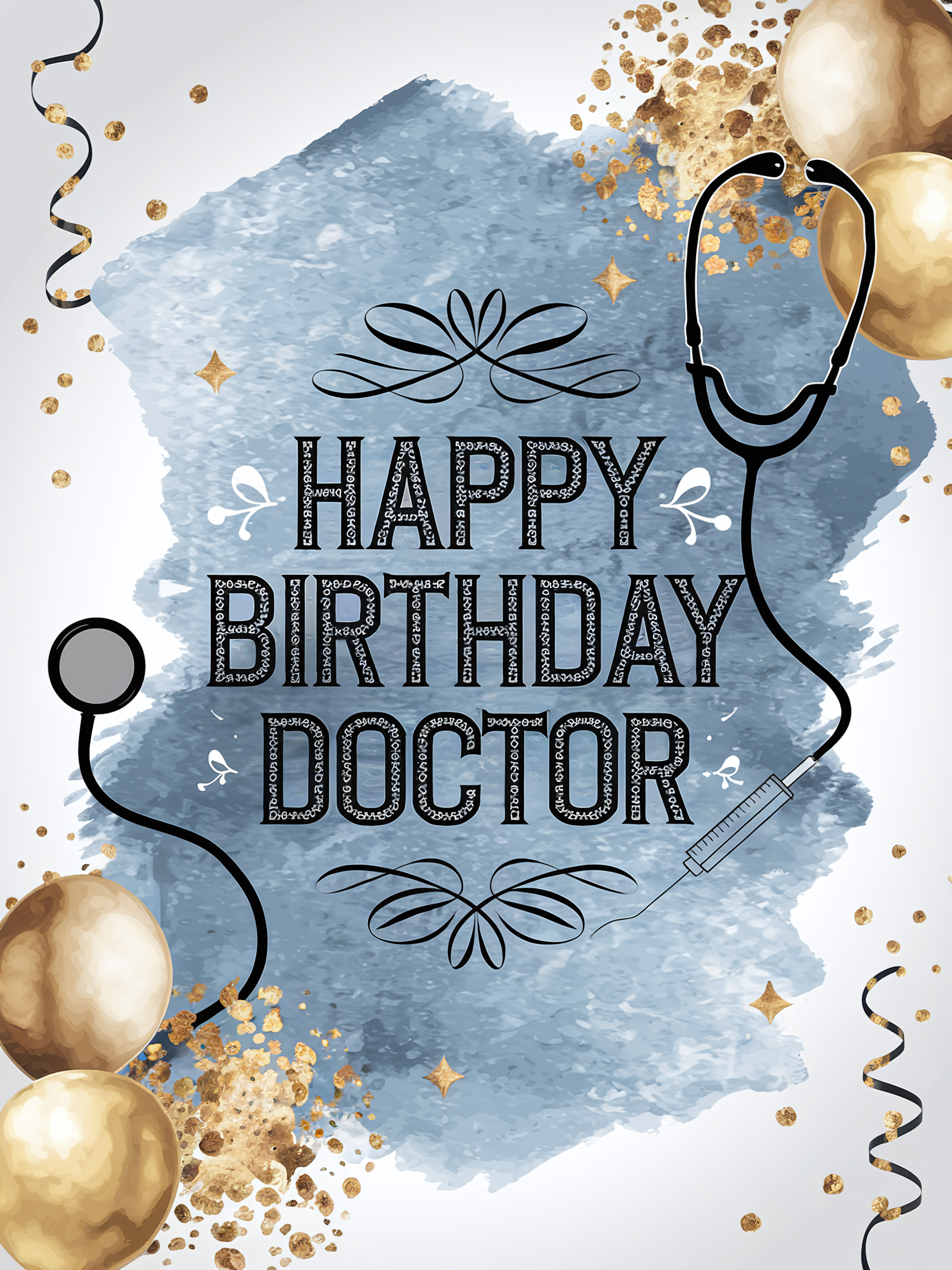 Free Download Happy Birthday Doctor Watercolor Card