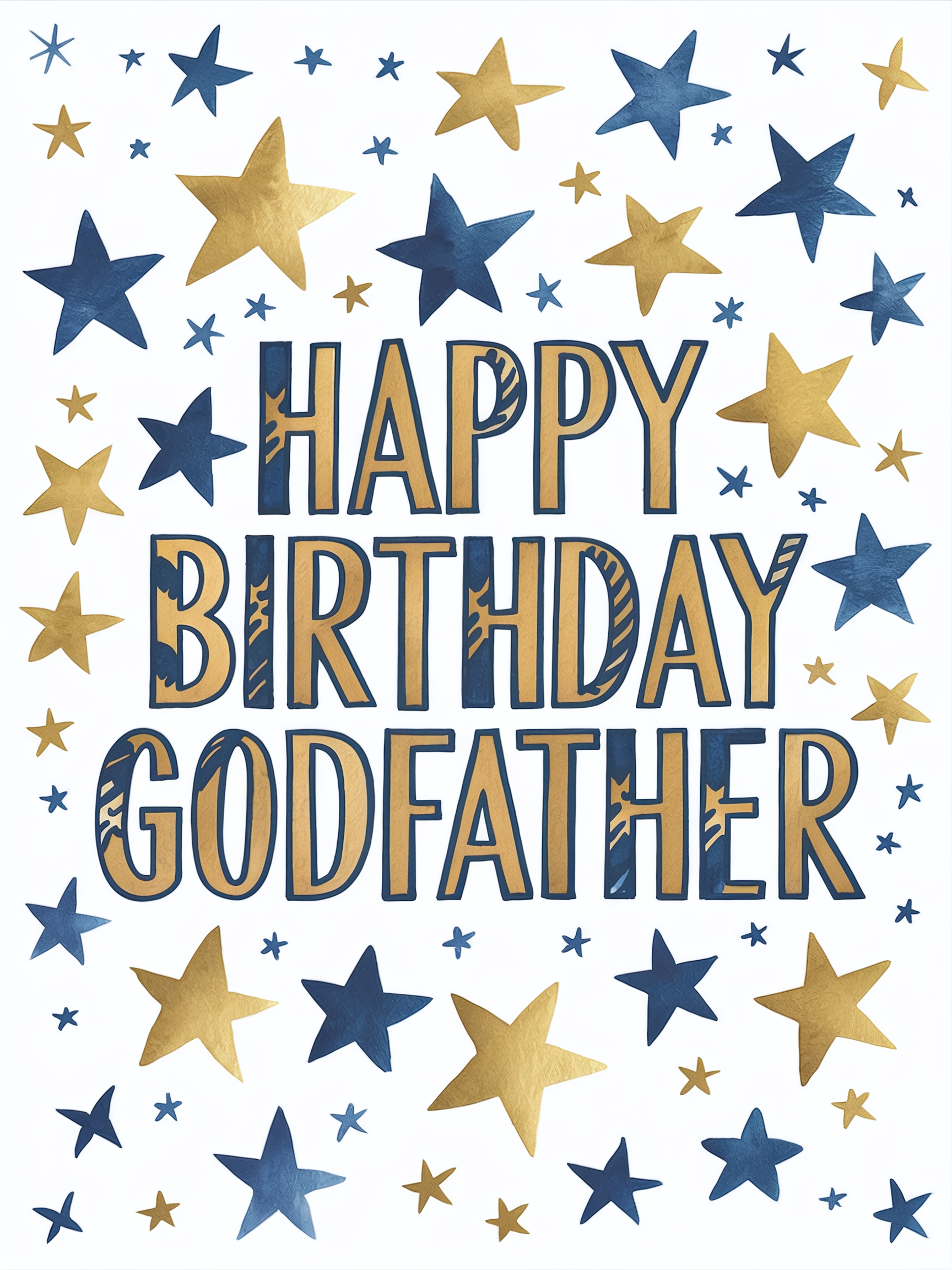 Free Download Minimalist Happy Birthday Godfather Card Design