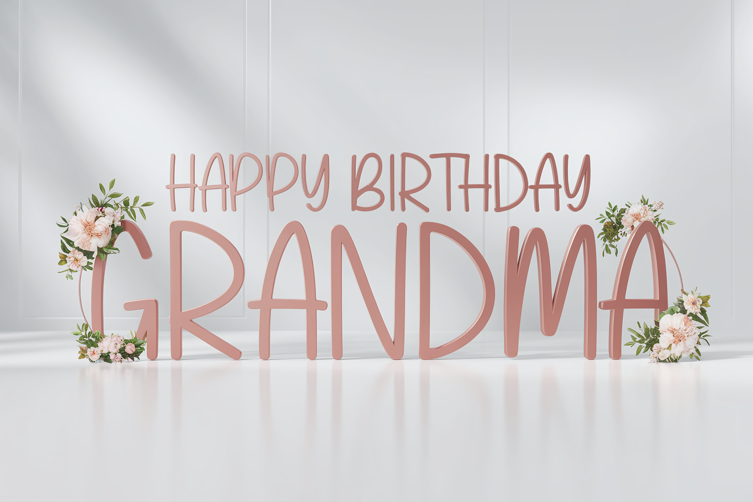 Free Happy Birthday Grandma Floral Letters