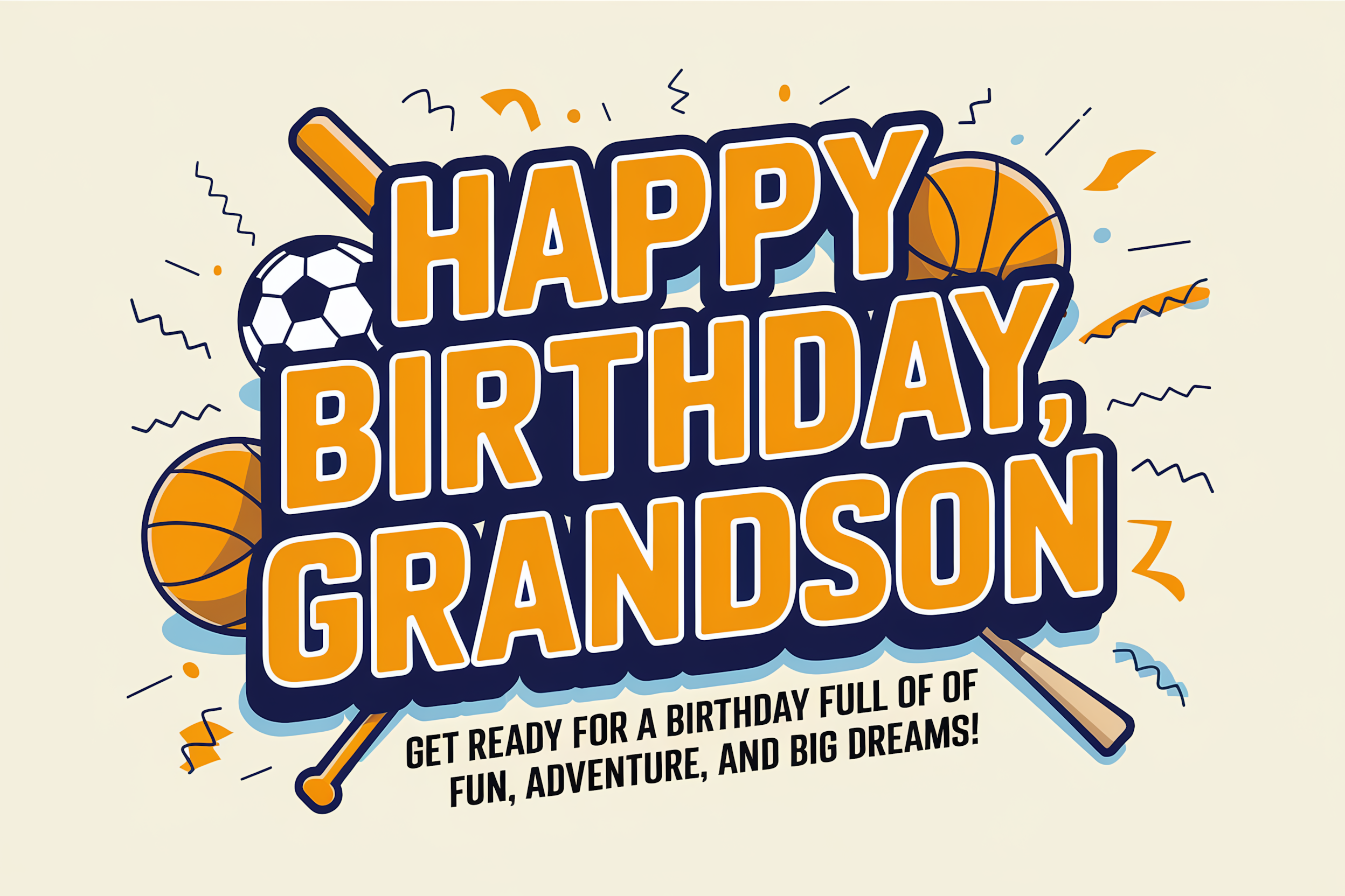 Free Download Happy Birthday Grandson Sports Themed Card