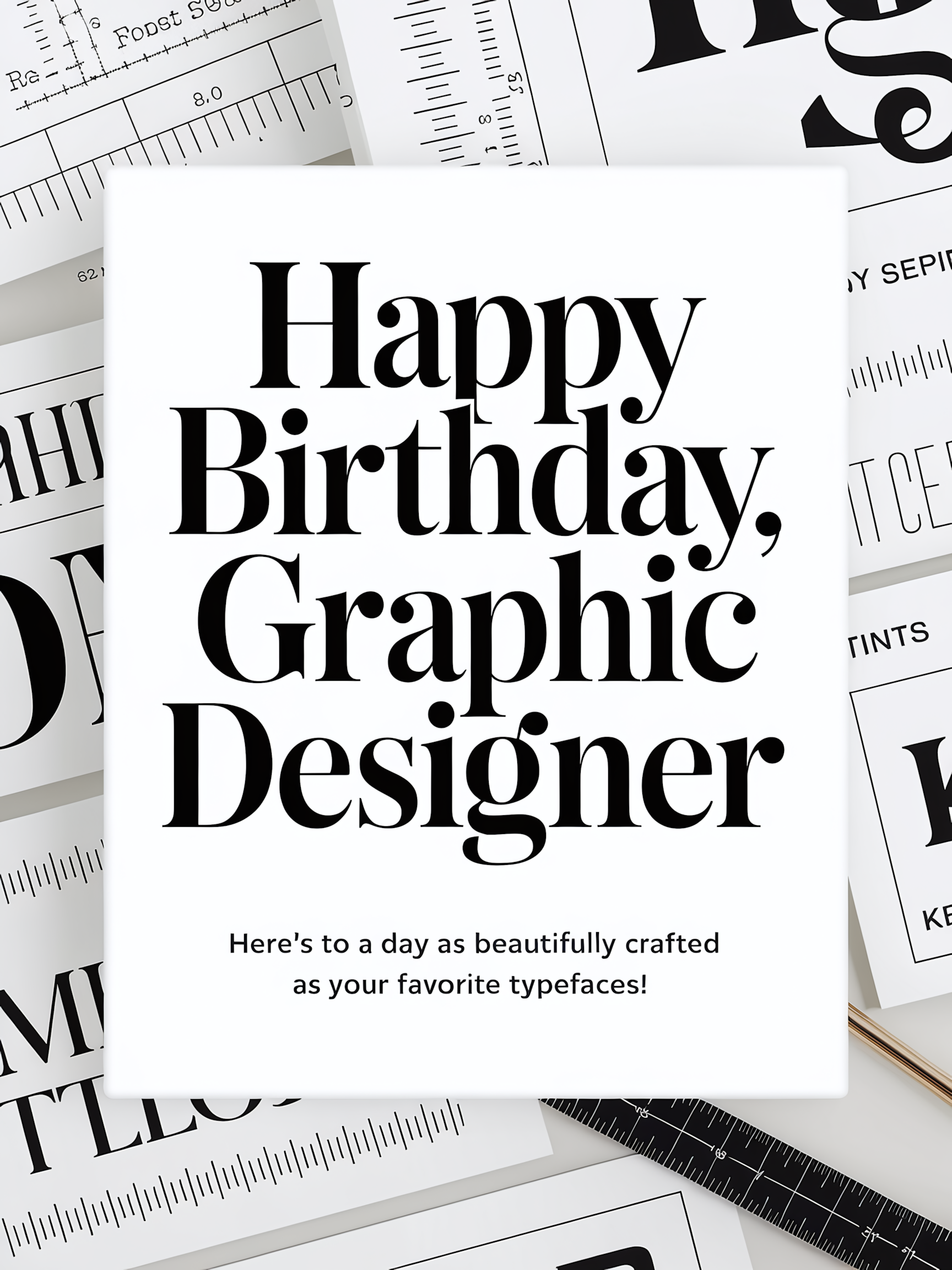 Free Minimalist Happy Birthday Card for Graphic Designers