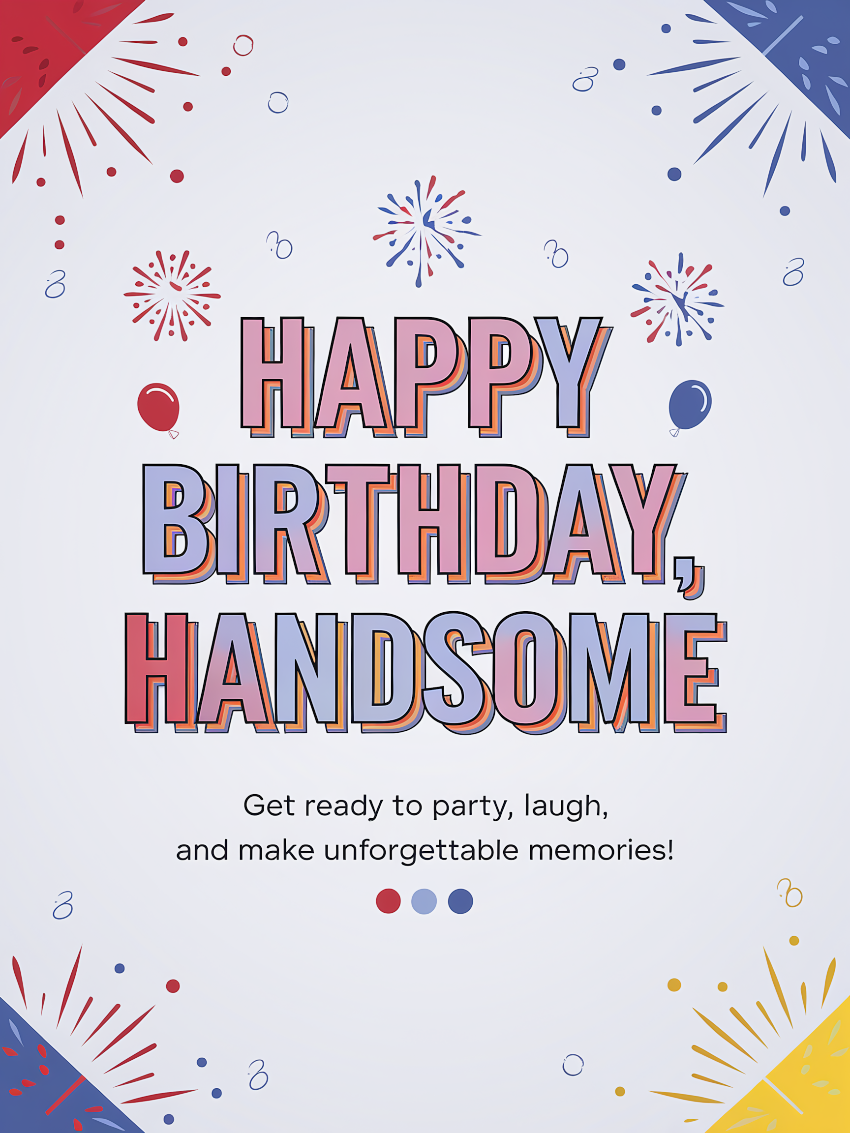 Free Download Minimalist Happy Birthday Card for a Handsome Guy