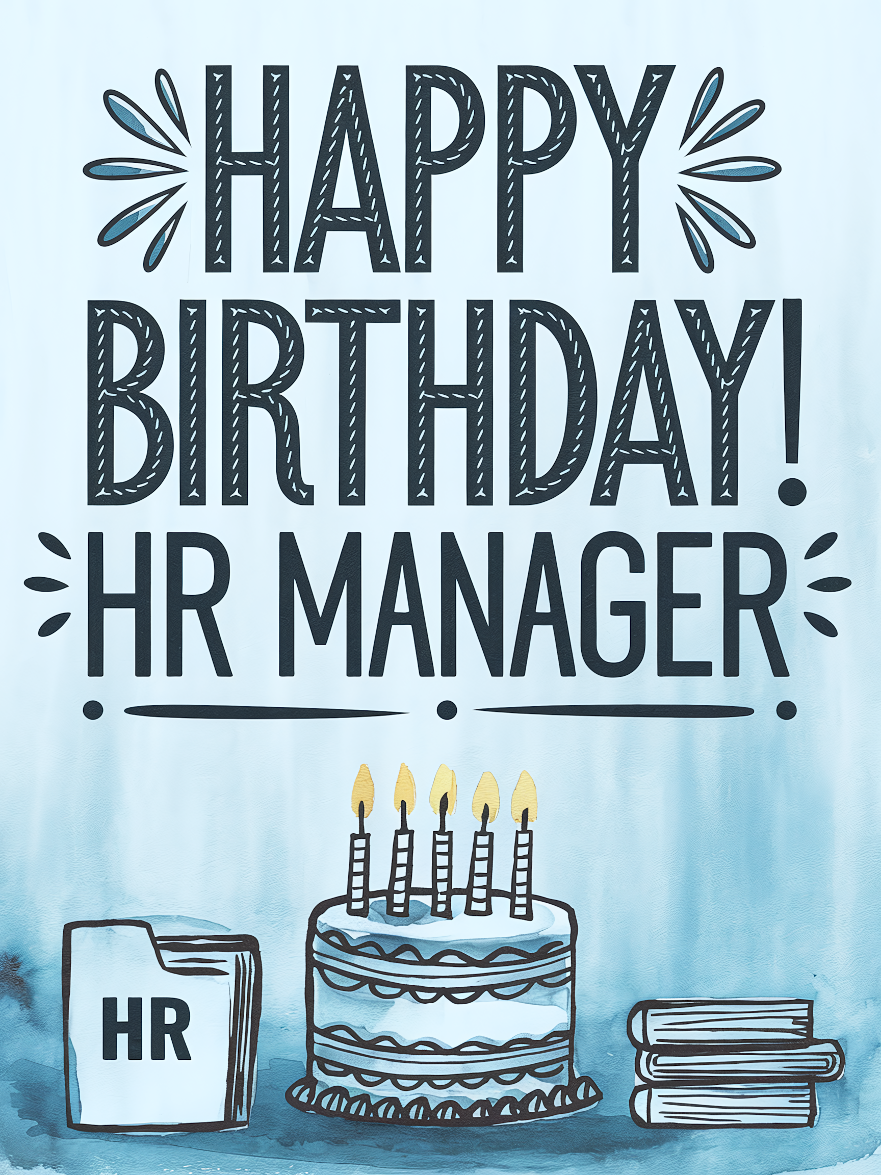 Free Download Happy Birthday HR Manager Watercolor Card