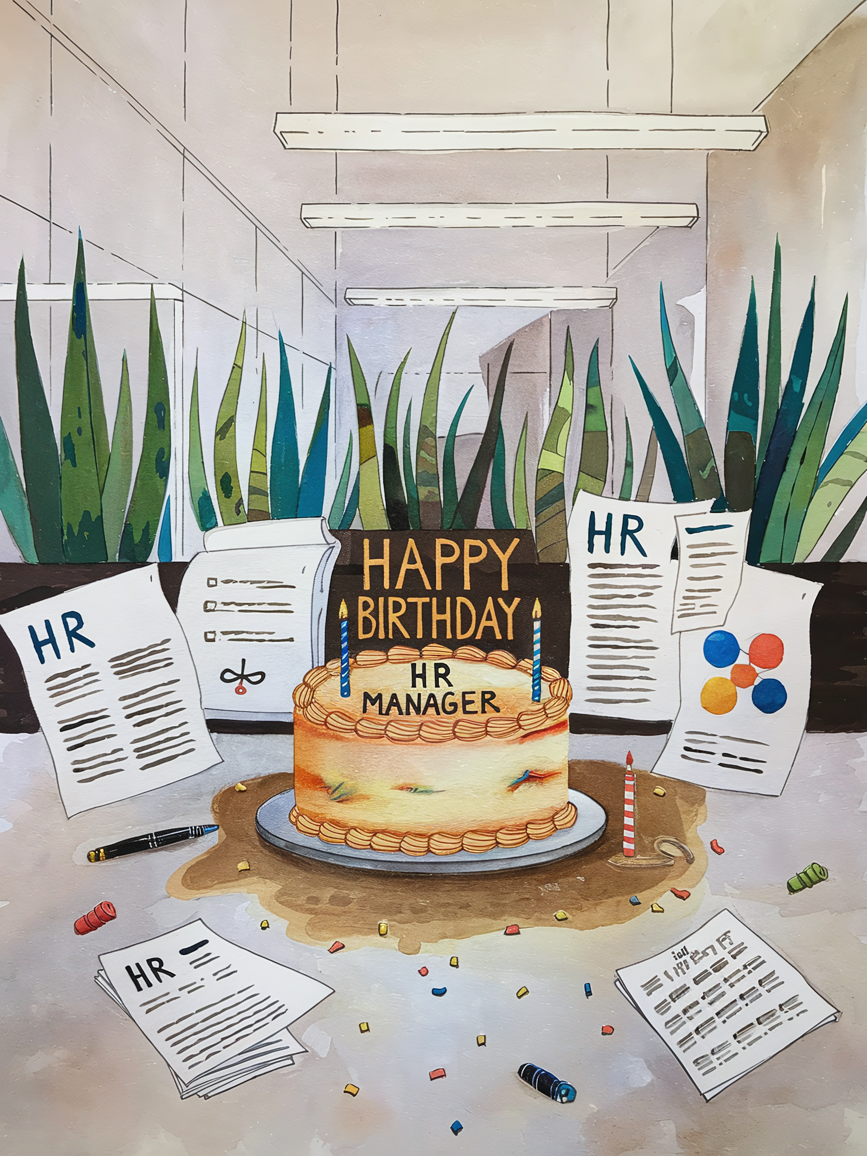 Free Download HR Manager Birthday Cake