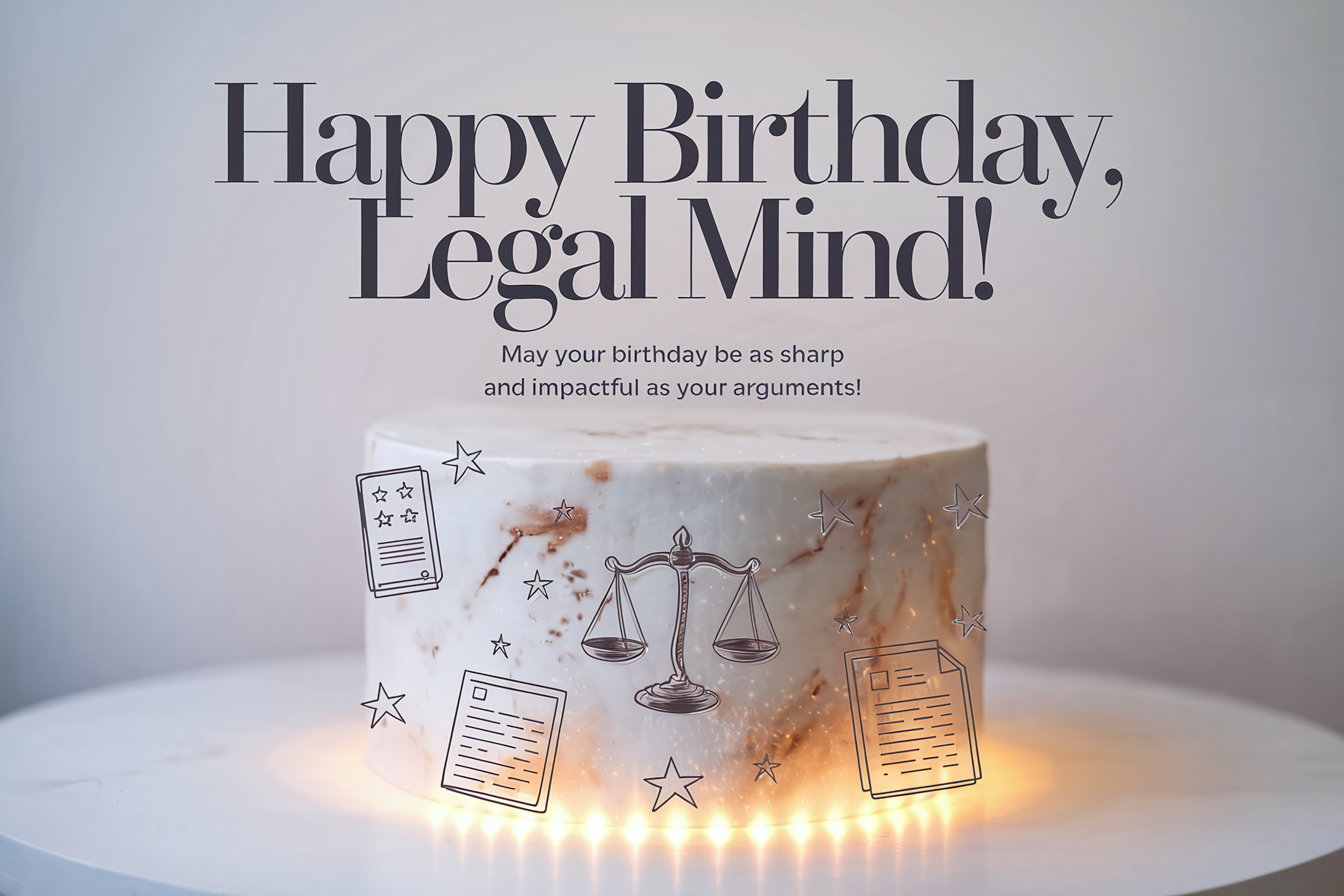 Free Download Happy Birthday Justice Cake with Scales of Justice
