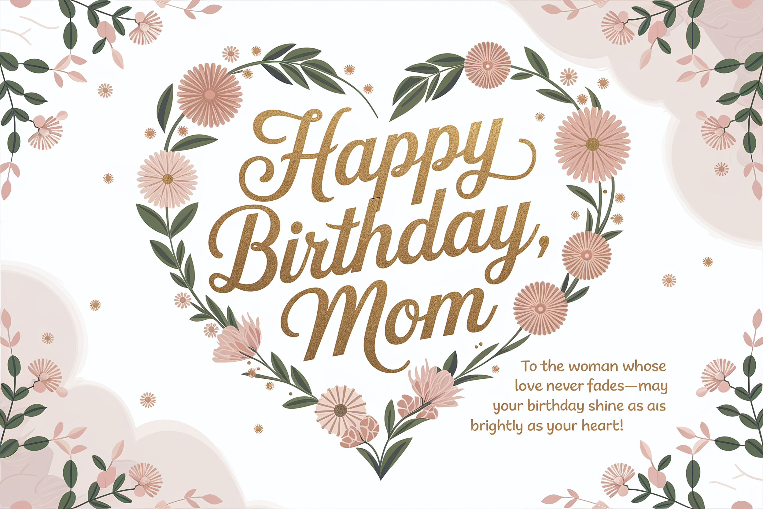 Free Download Happy Birthday Mom Floral Card
