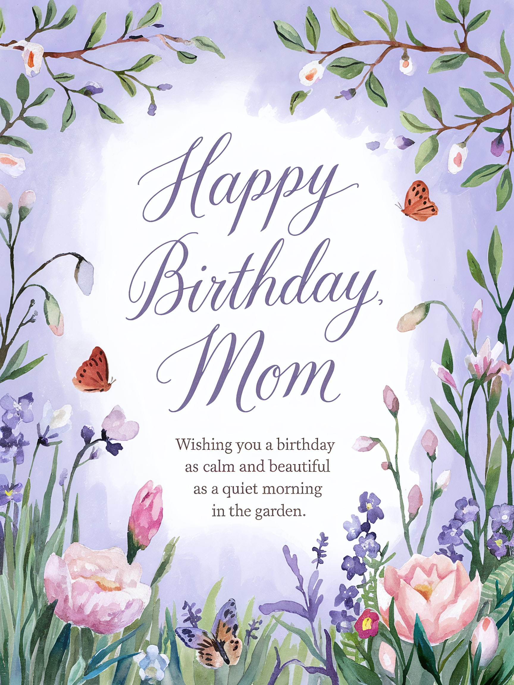 Free Download Happy Birthday Mom Card Design