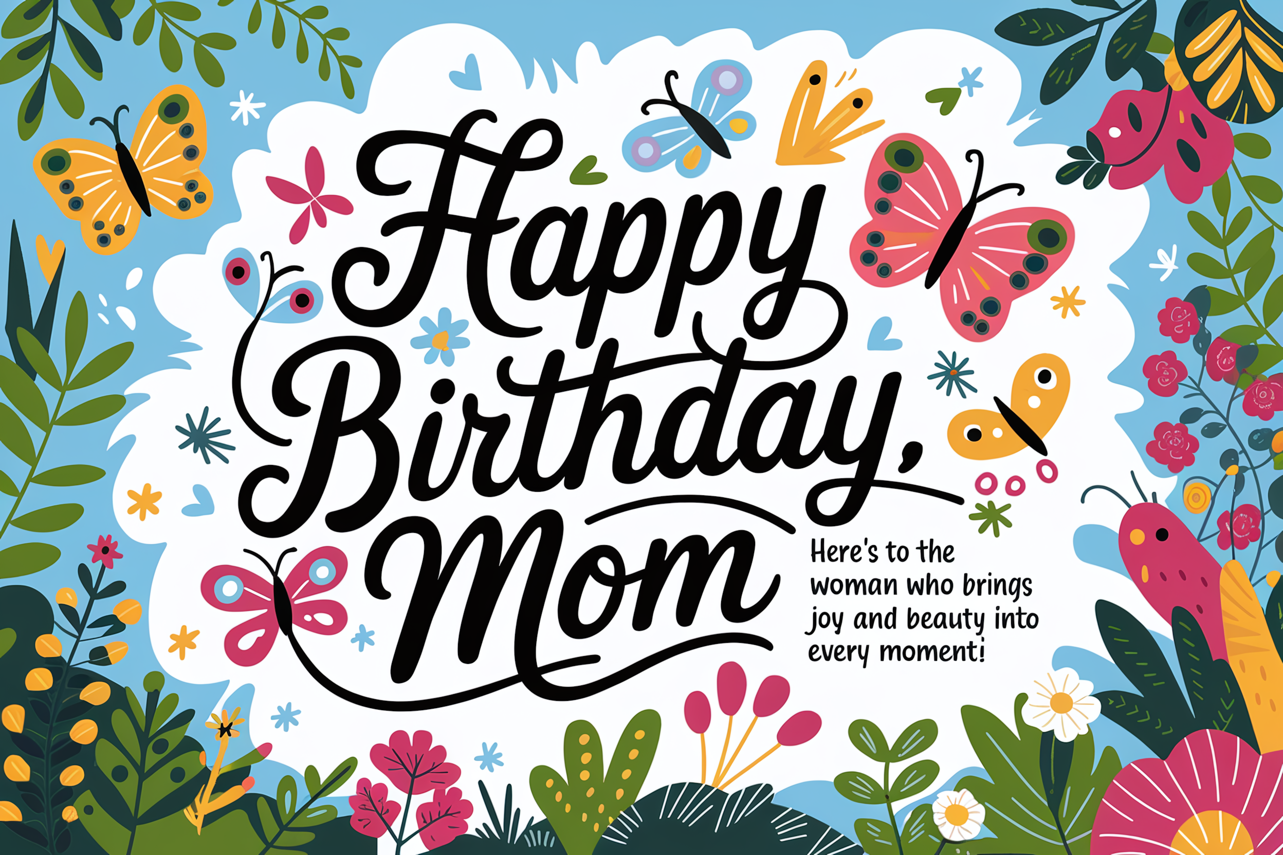 Free Download Happy Birthday Mom Floral Card