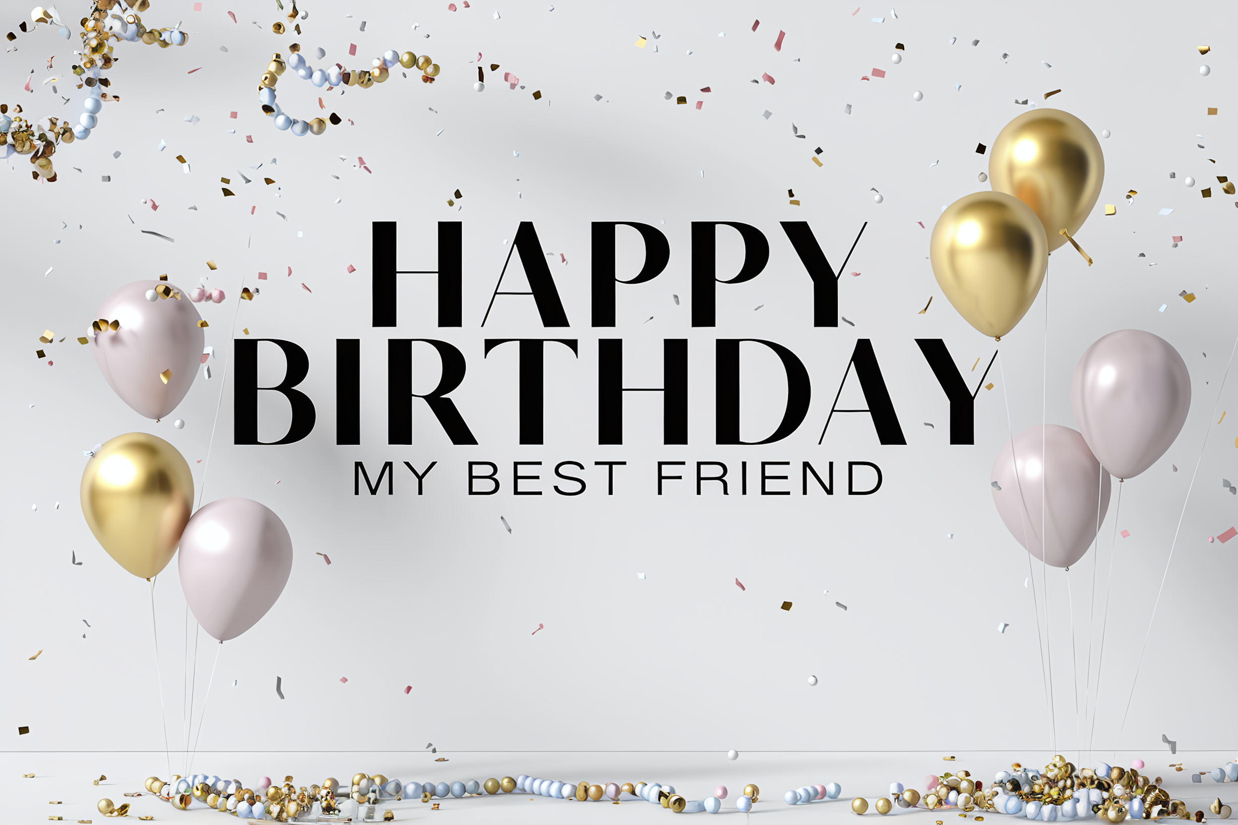 Free Download Minimalist Happy Birthday to Best Friend