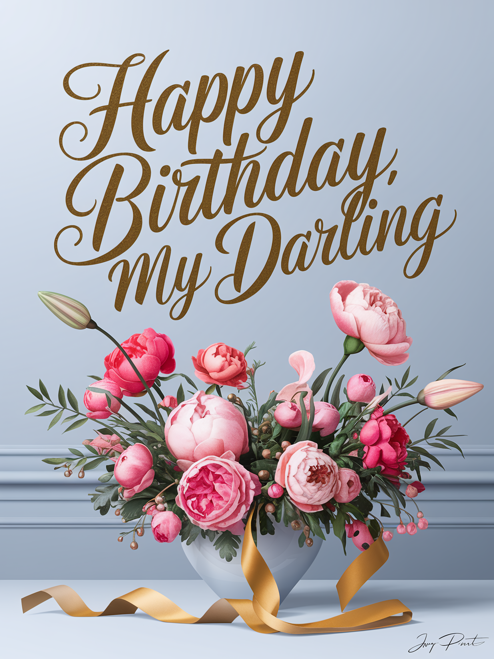 Free Download Happy Birthday Cake with Flowers