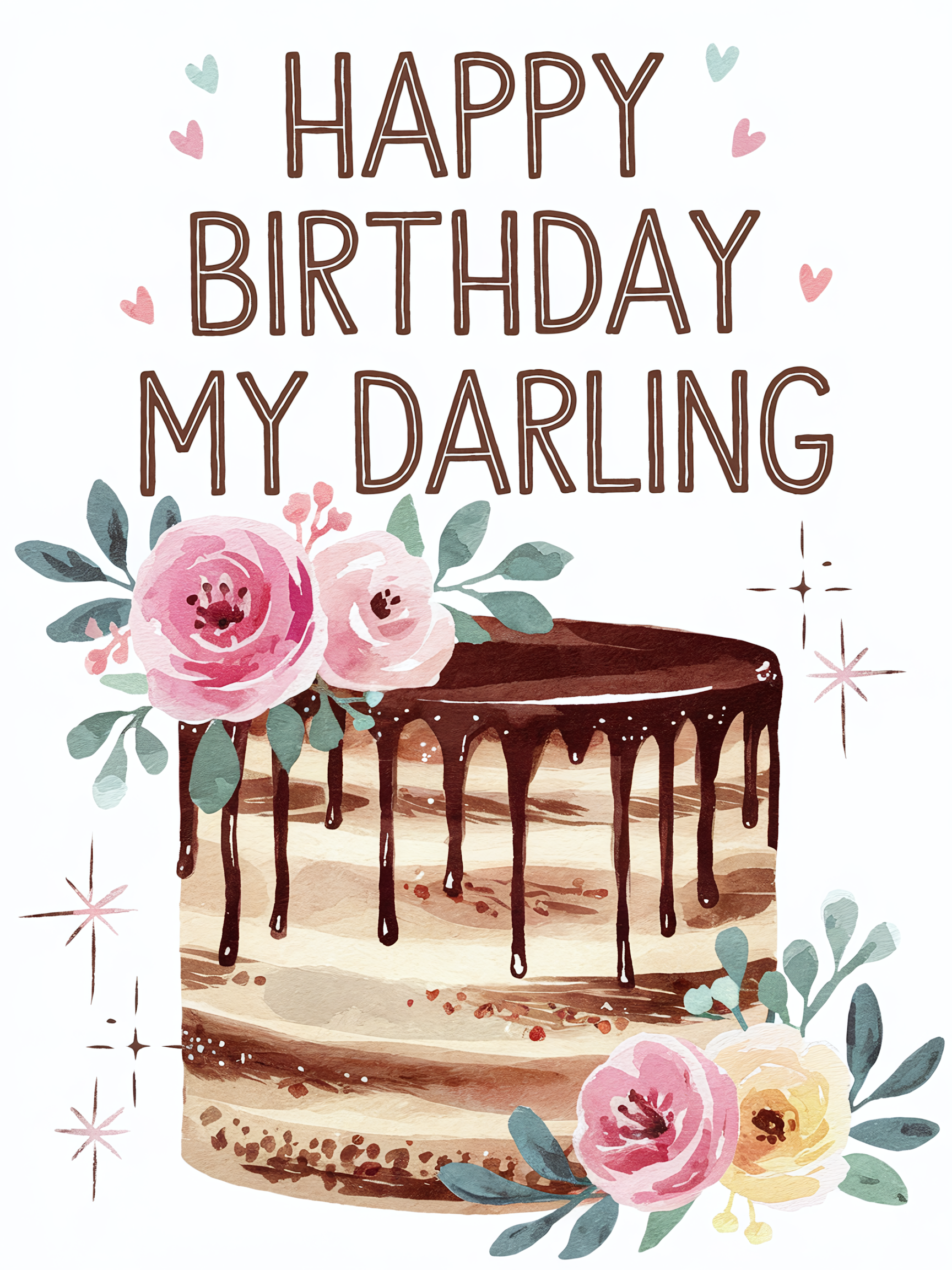 Free Download Happy Birthday My Darling Cake