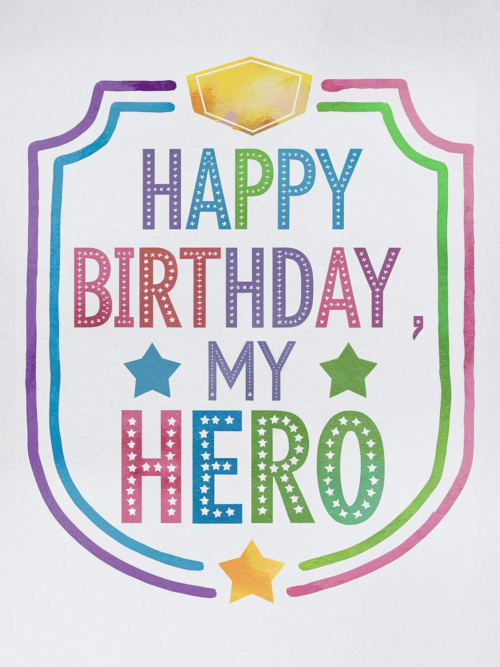 Free Download Watercolor Birthday Card For Hero