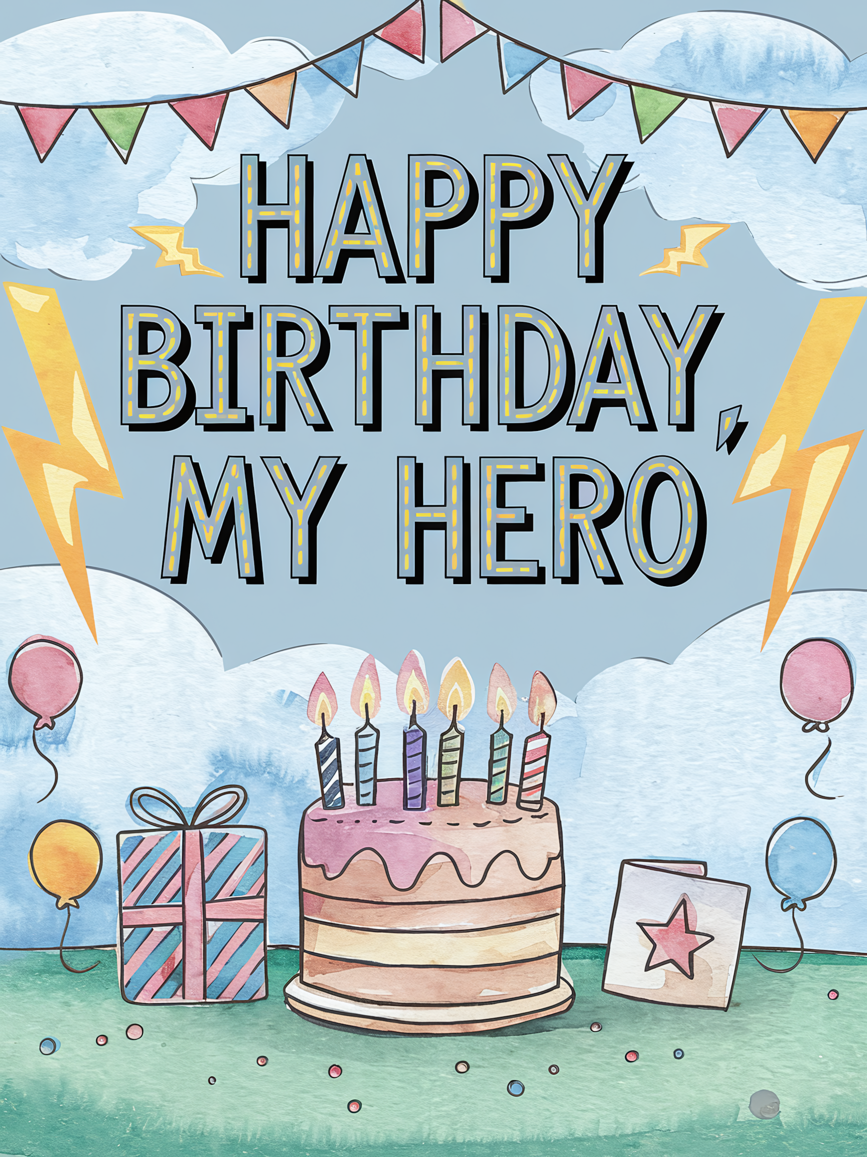 Free Download Happy Birthday My Hero Card