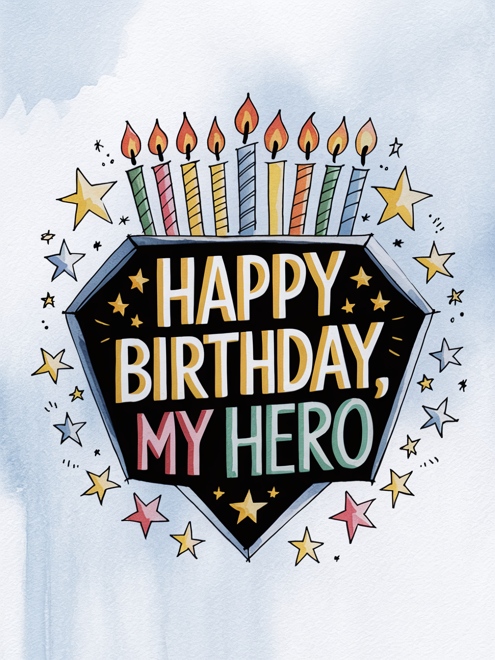 Free Download Happy Birthday My Hero Card