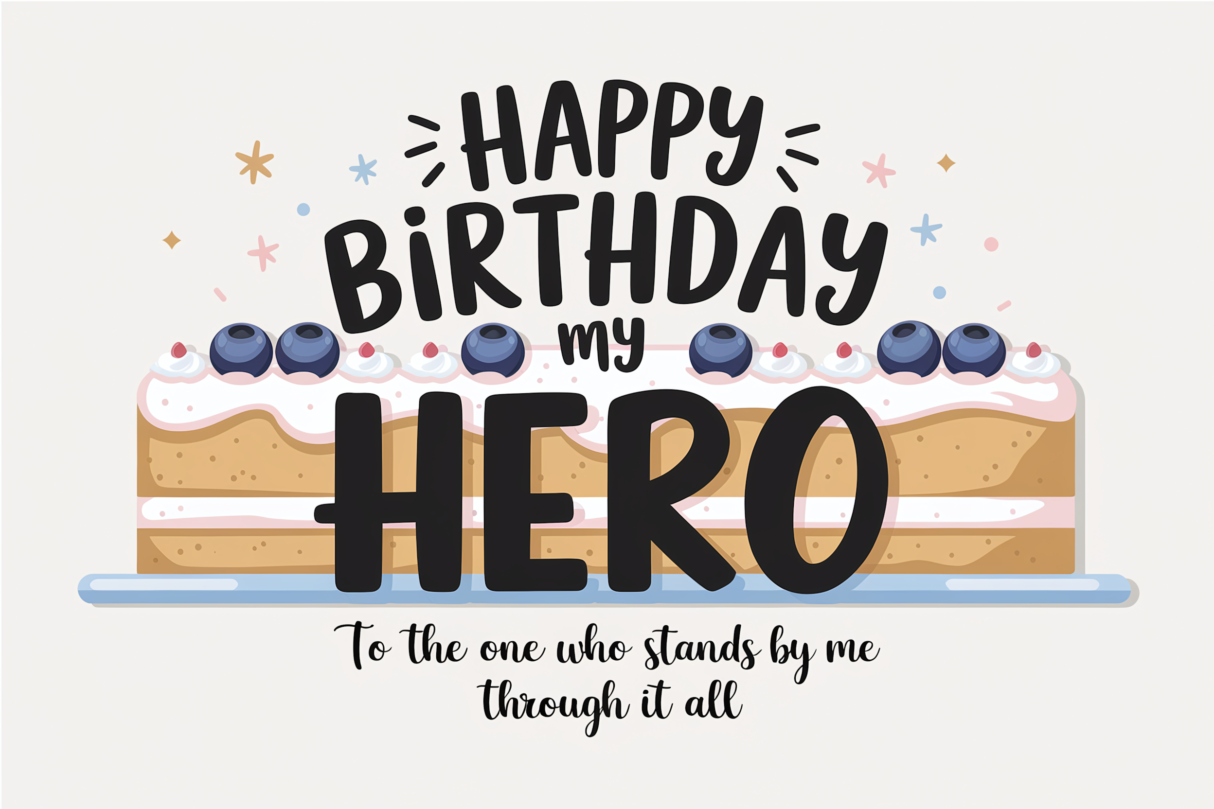 Free Download Happy Birthday My Hero Cake Card