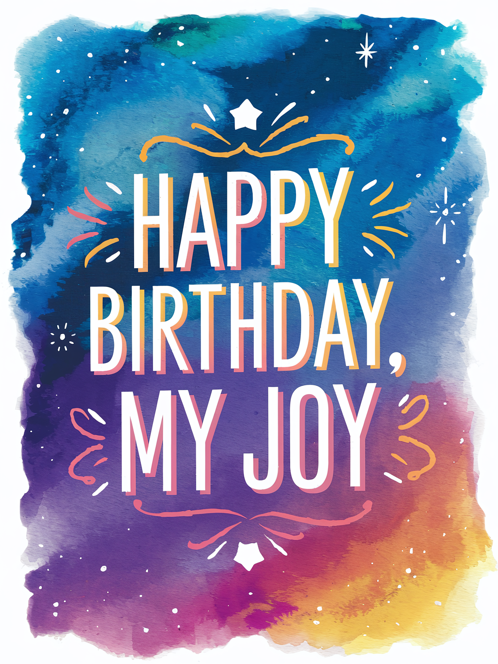 Free Download Watercolor Happy Birthday Card
