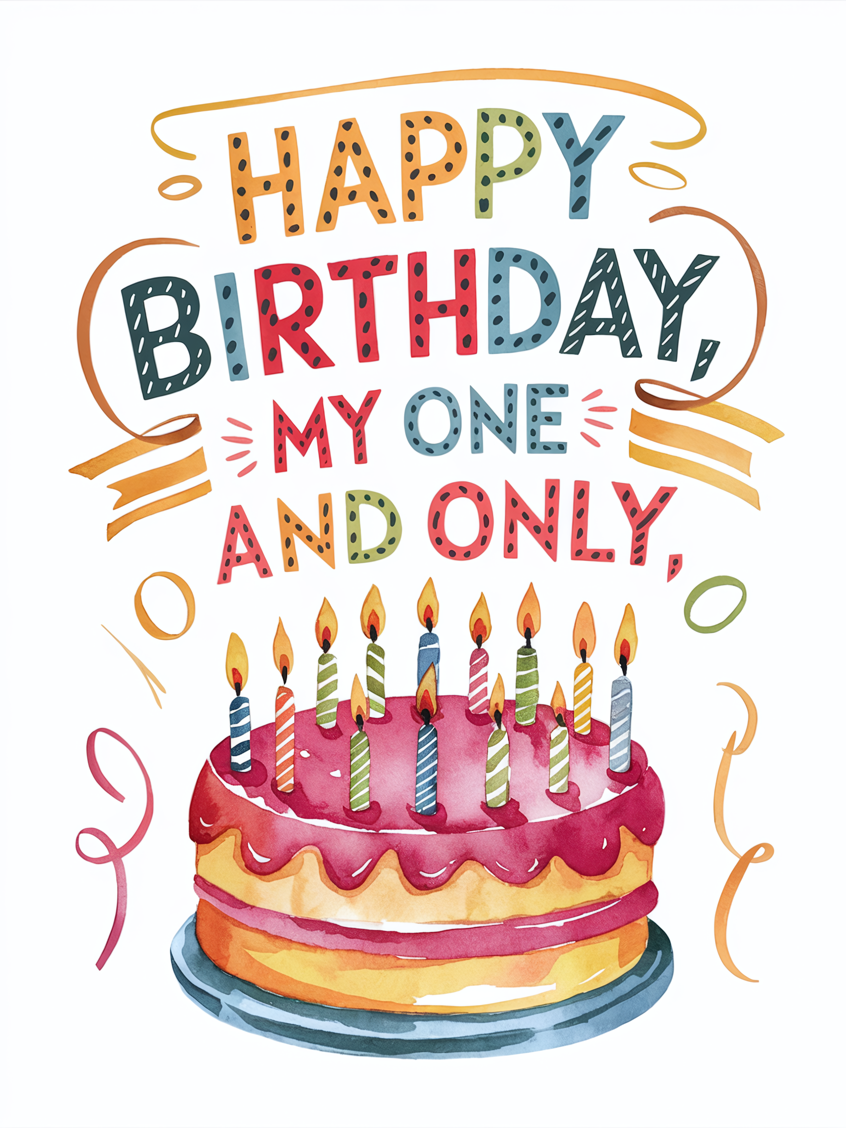 Free Download Watercolor Happy Birthday Heart Illustration