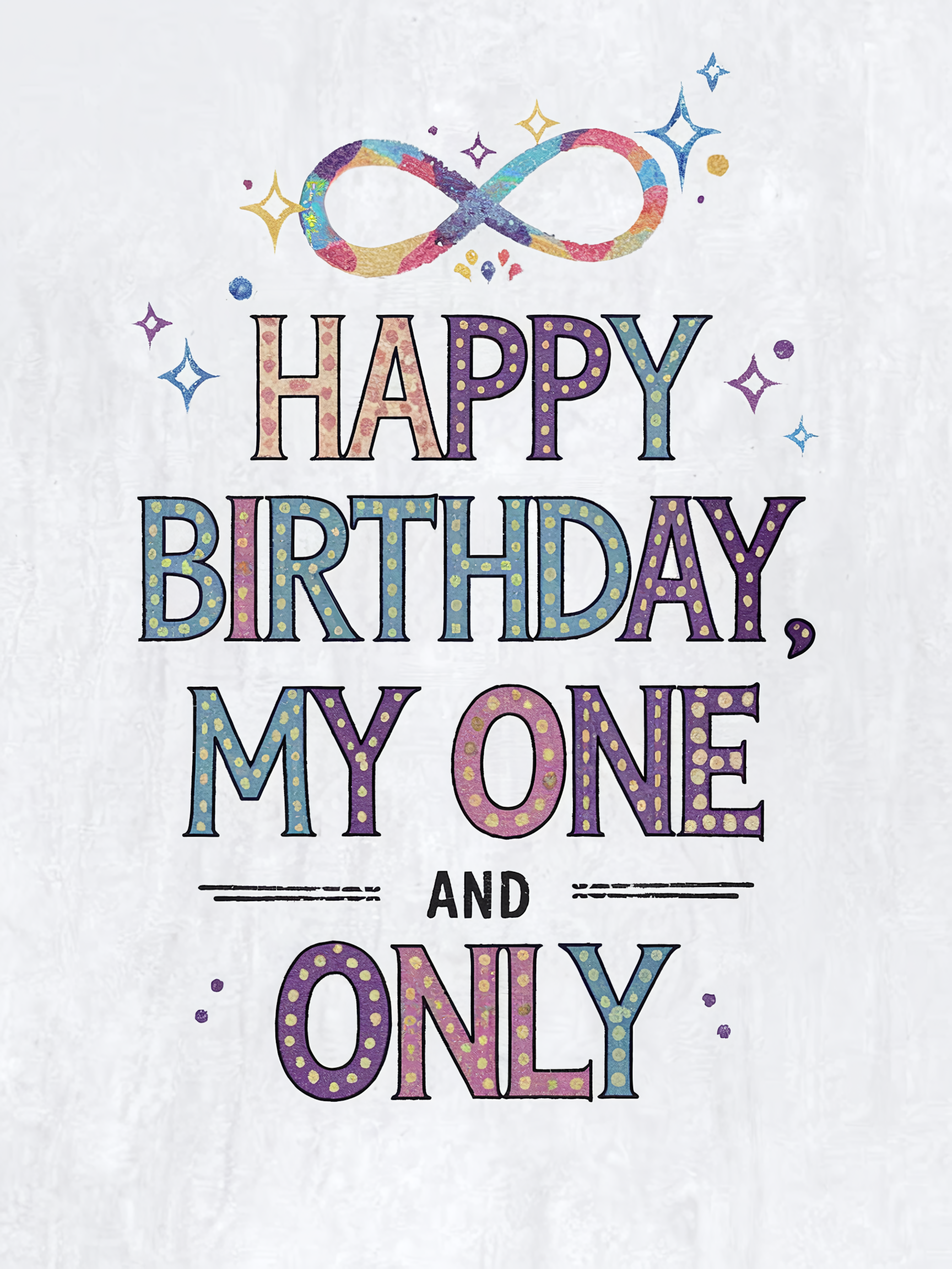 Free Download Happy Birthday My One and Only Watercolor Greeting Card